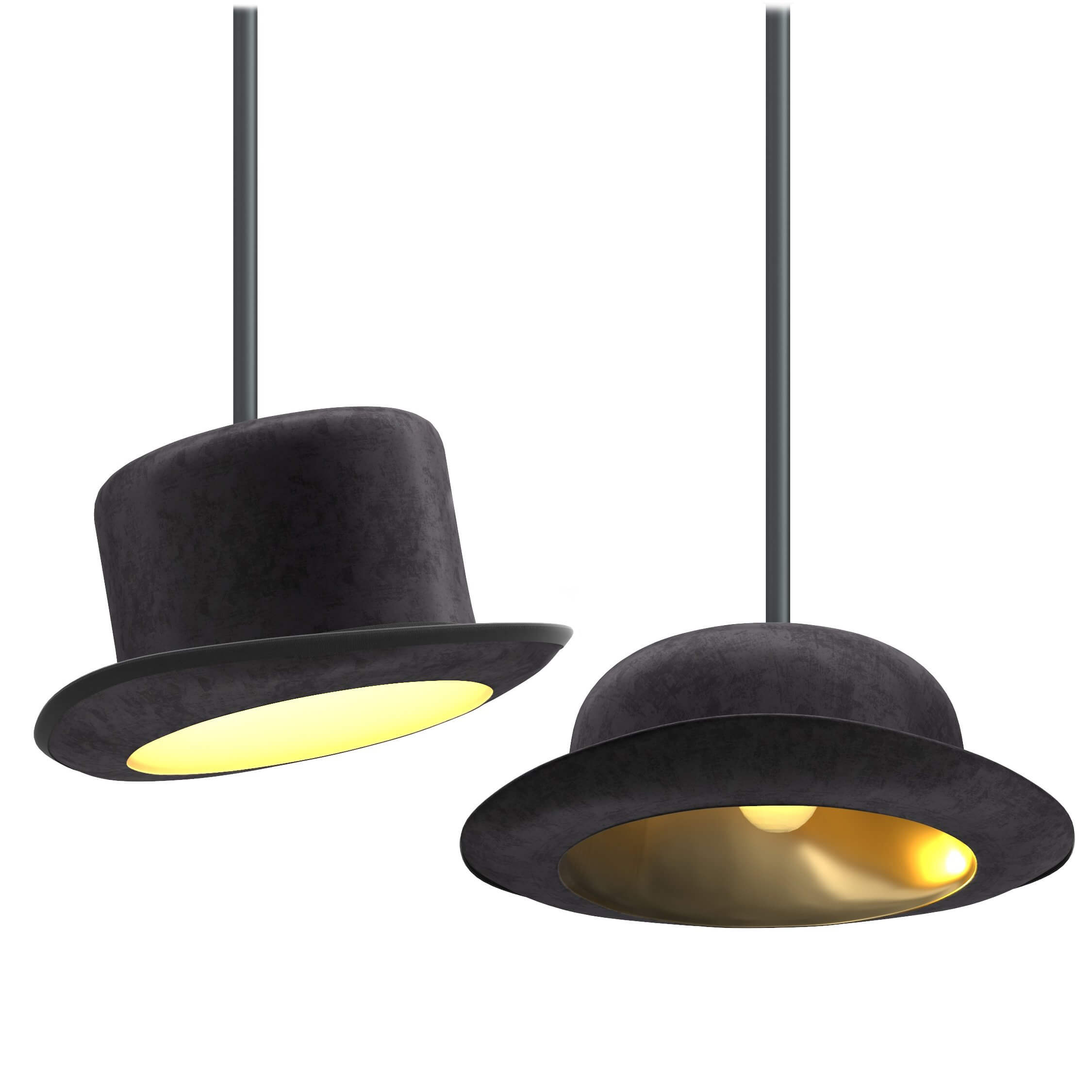 Hat Shaped Hanging Lamp - 3D Model by julg