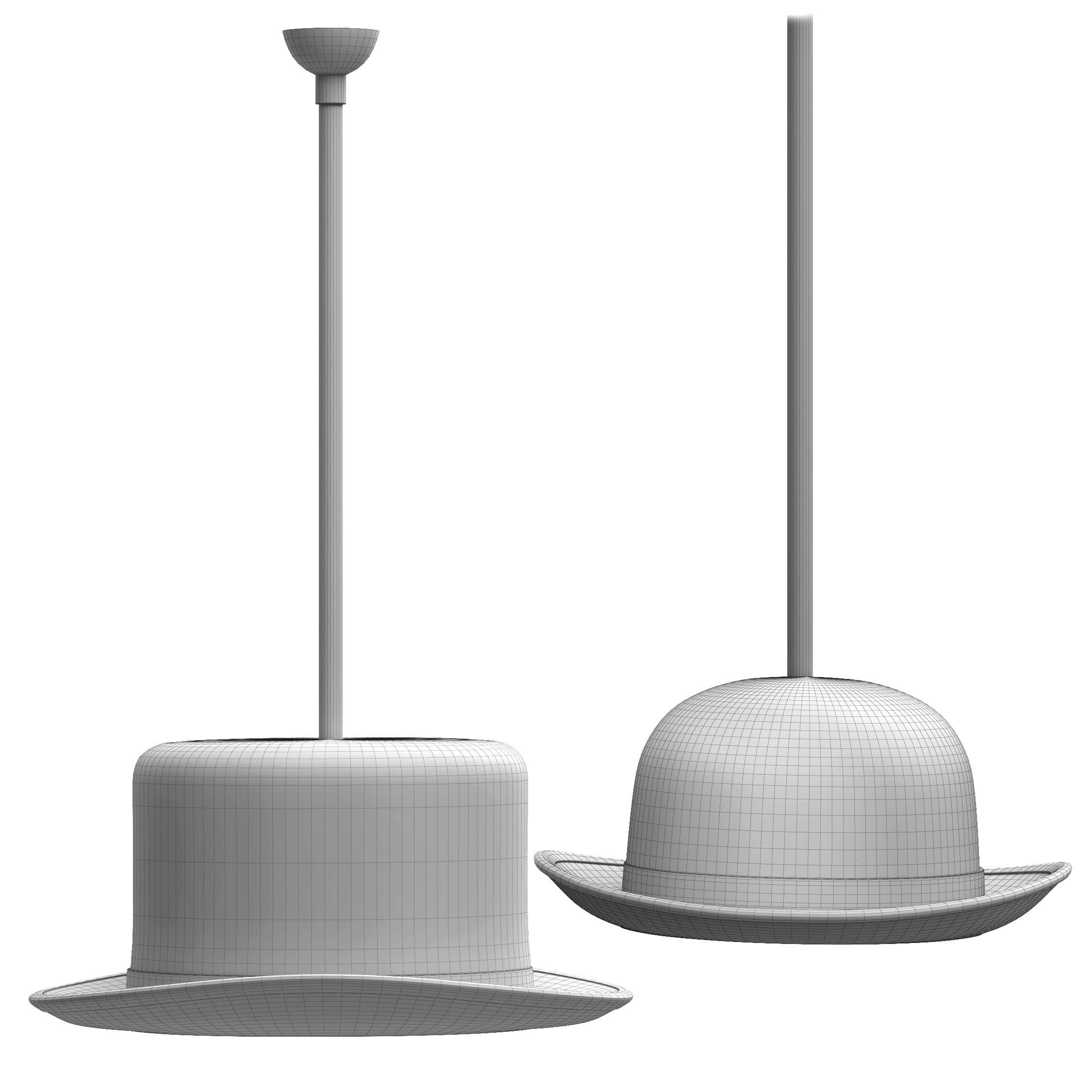 Hat Shaped Hanging Lamp - 3D Model by julg