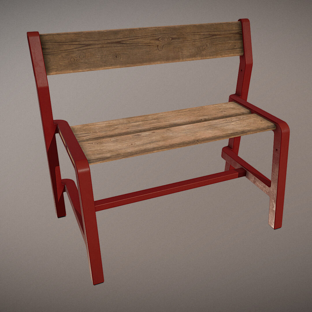 outdoor bench - 3D Model by Julia3dModeler