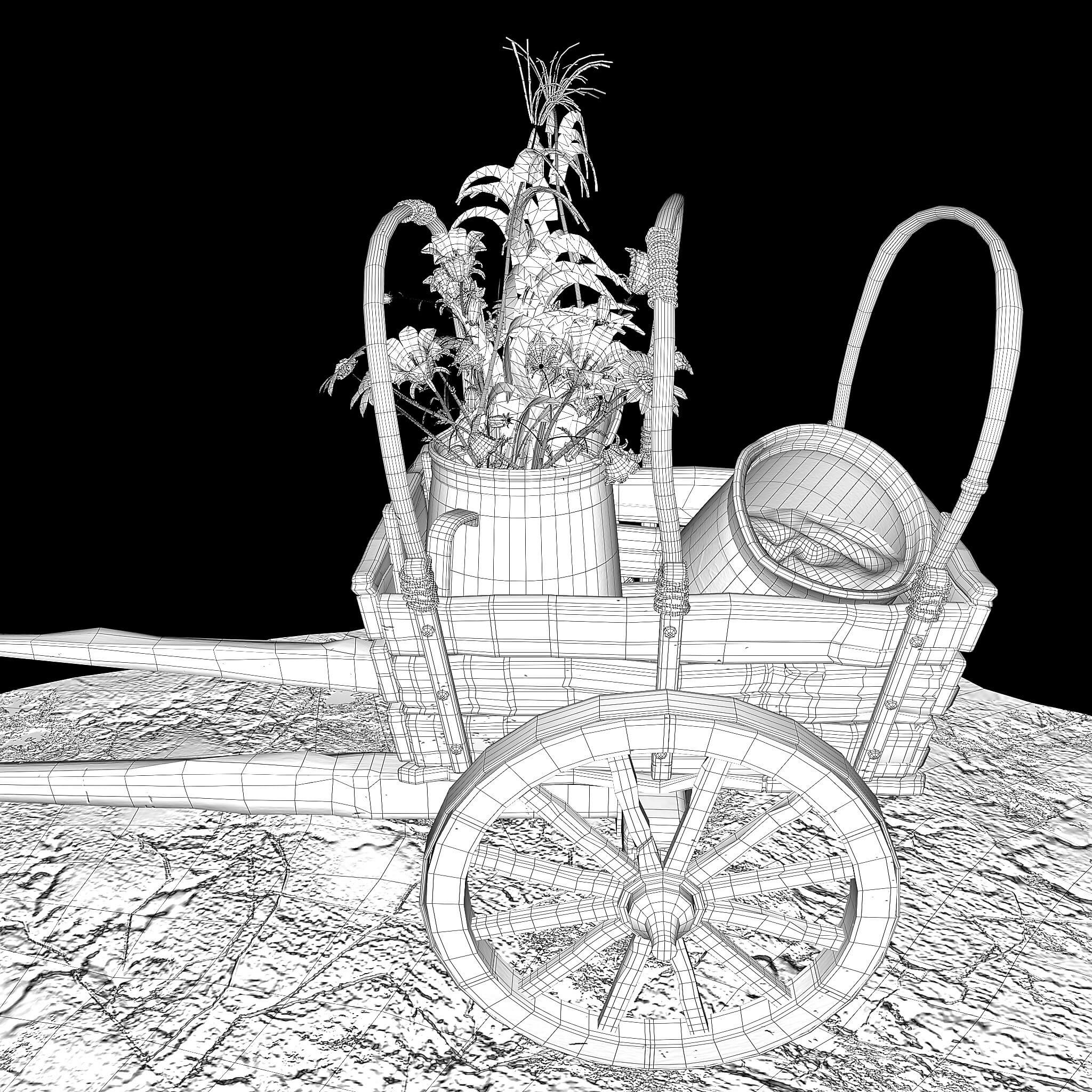 Cart With Flowers - 3D Model by Julia3dModeler