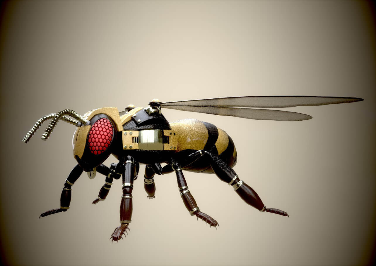 Sci-fi Mechanical Bee 3D Model by Julia3dModeler