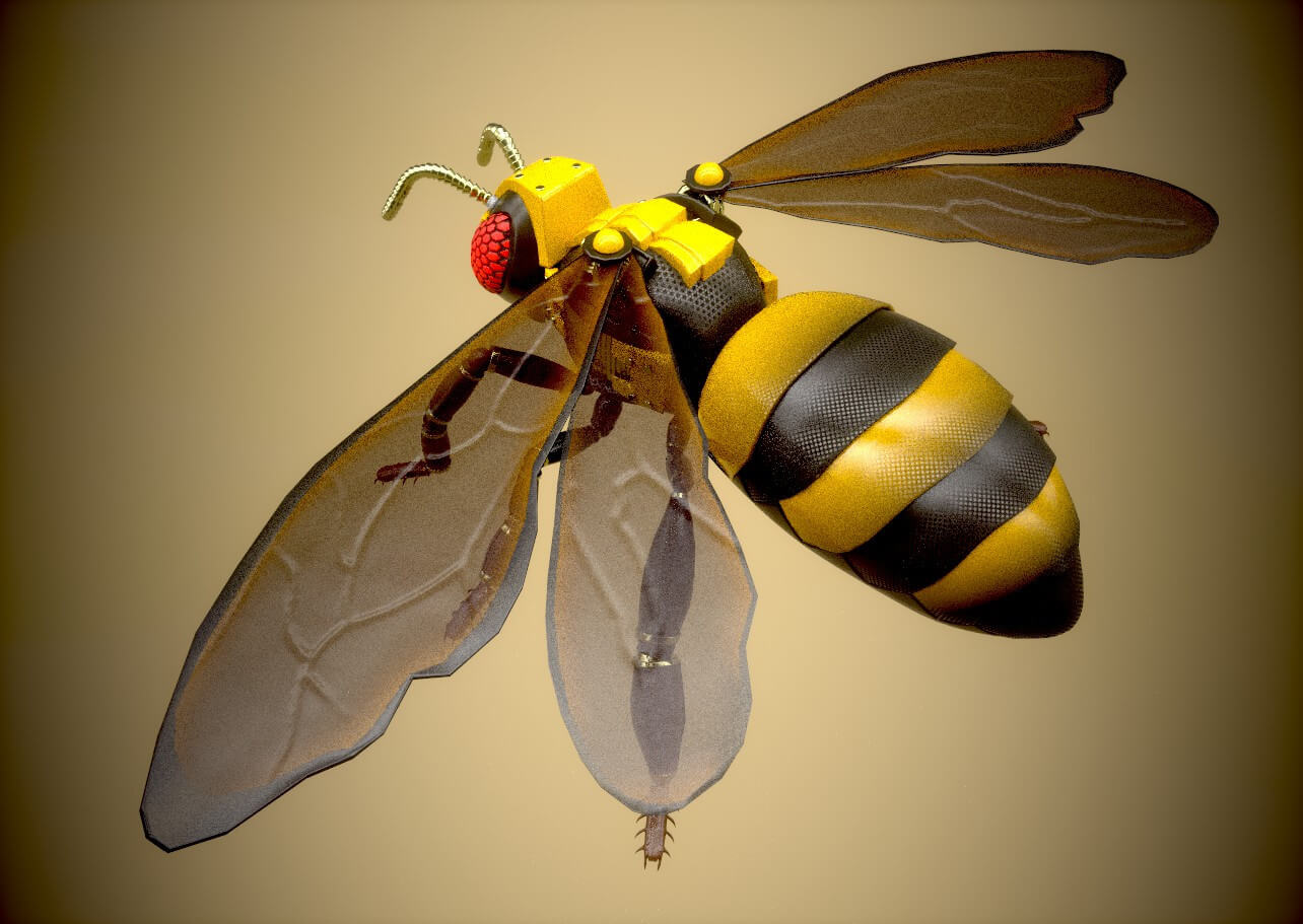 Sci-fi Mechanical Bee 3D Model by Julia3dModeler