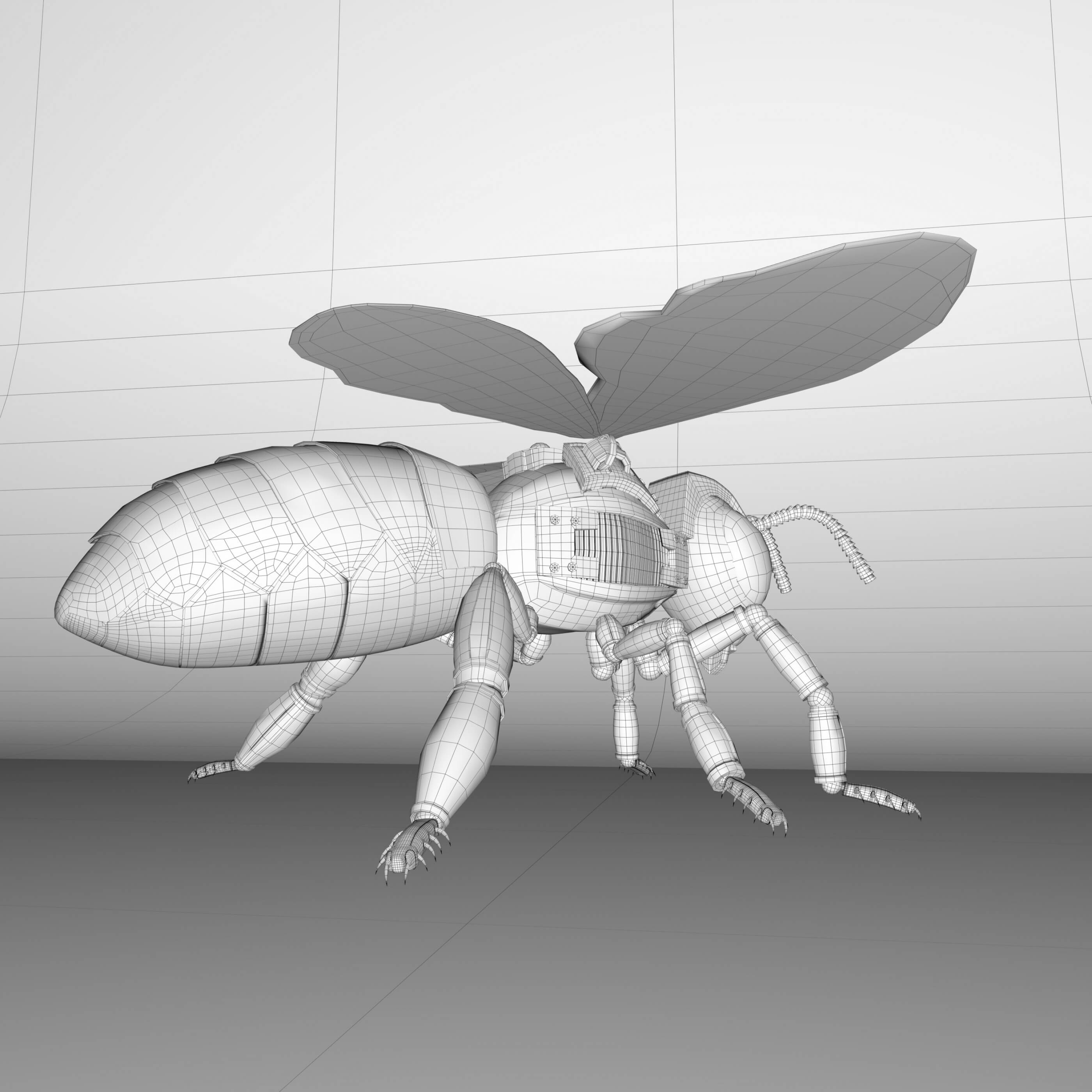 Sci-fi Mechanical Bee 3D Model by Julia3dModeler