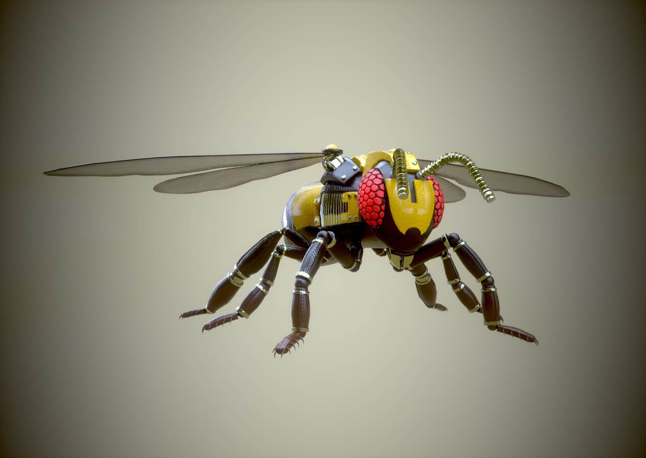 Sci-fi Mechanical Bee 3D Model by Julia3dModeler