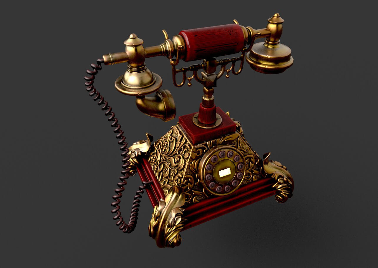 Retro Antique Telephone - 3D Model by Julia3dModeler