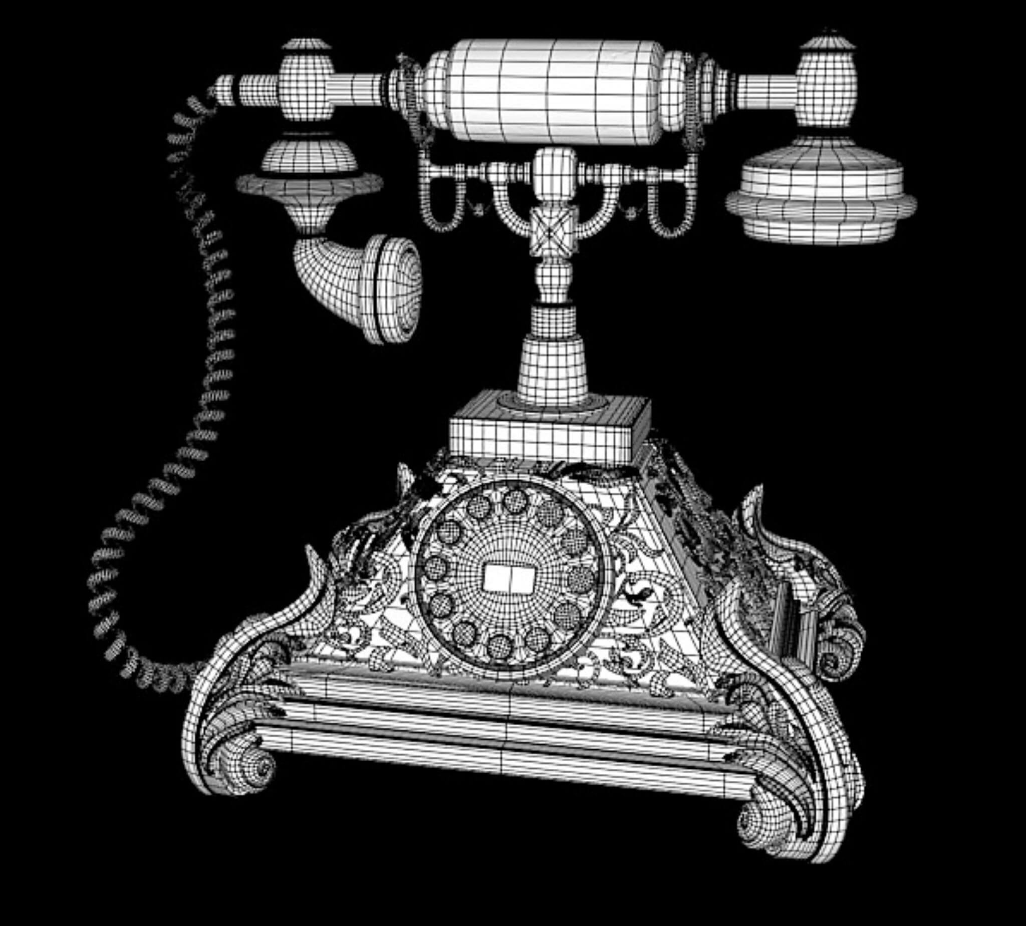 Retro Antique Telephone - 3D Model by Julia3dModeler