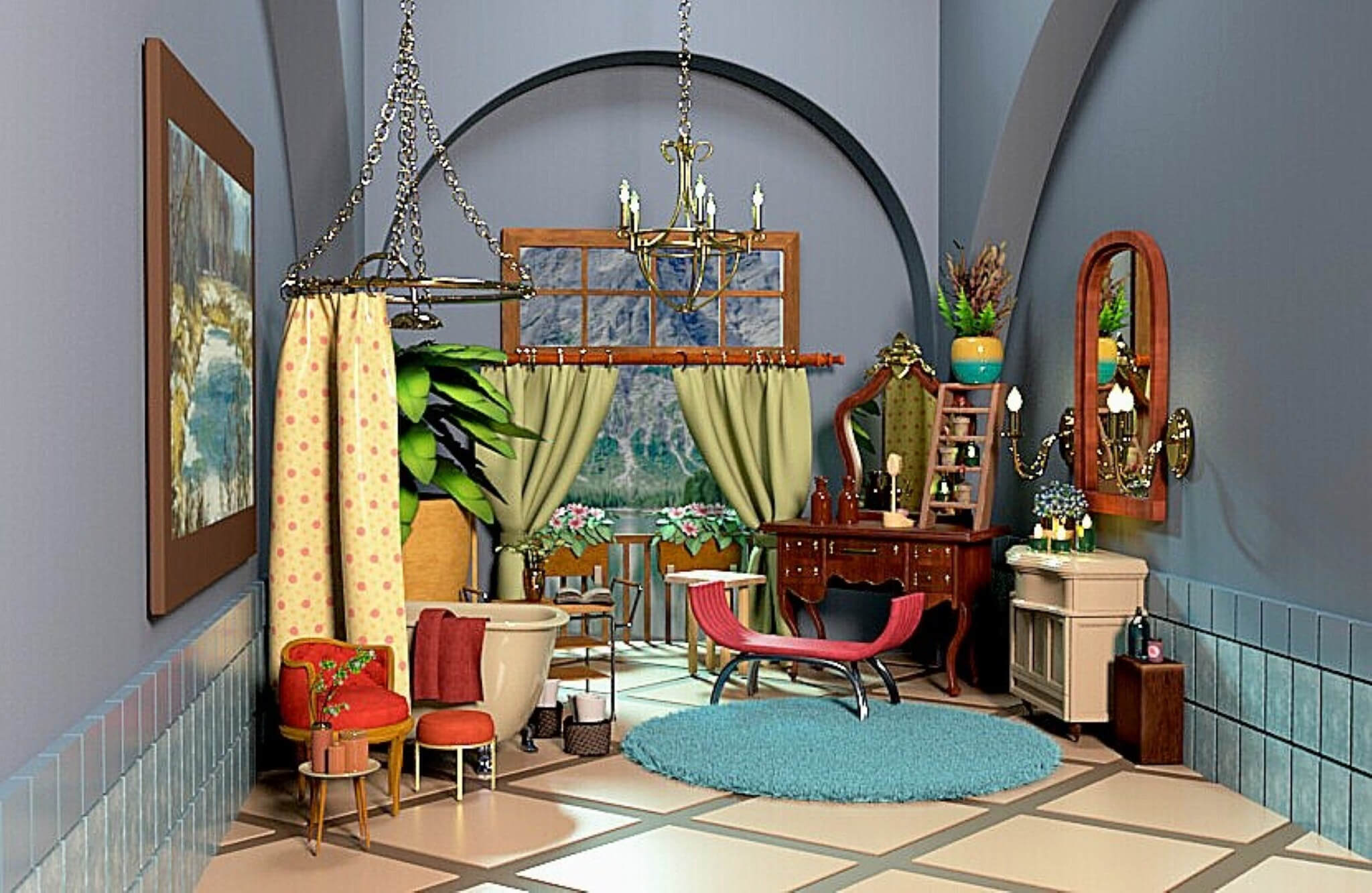 Stylized Interior Bathroom - 3D Model by Julia3dModeler