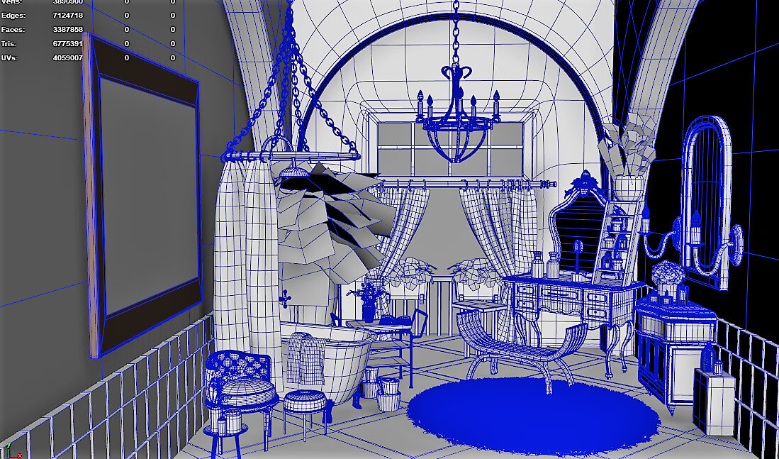 Stylized Interior Bathroom - 3D Model by Julia3dModeler