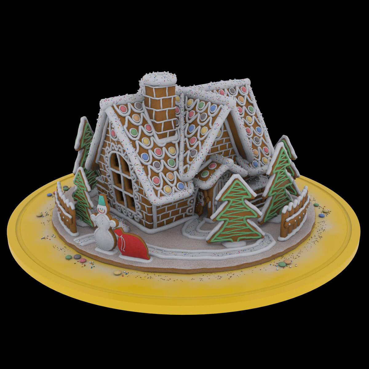 Gingerbread House 02 - 3D Model by Jull