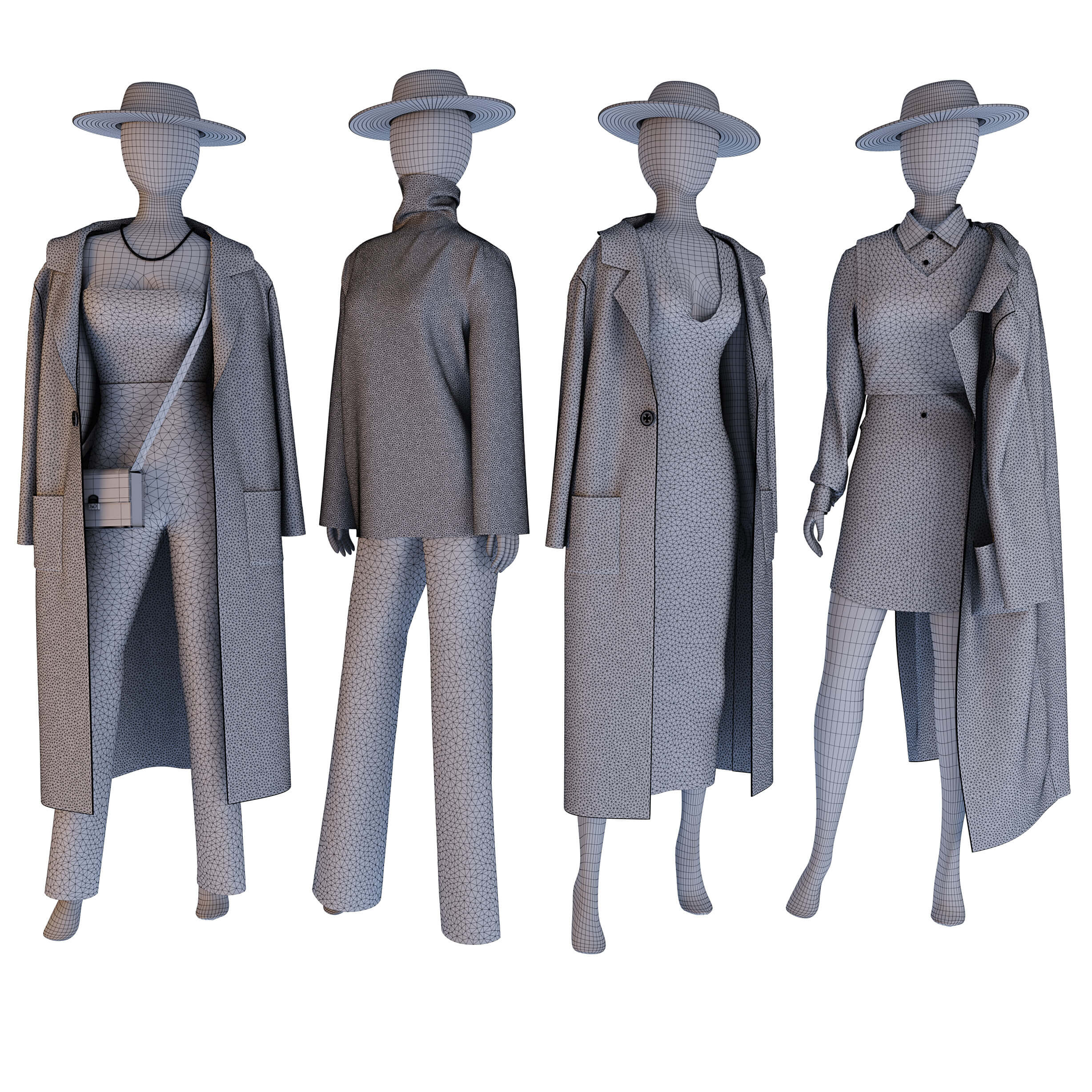 Female Mannequins With Clothes - 3D Model by jullietta