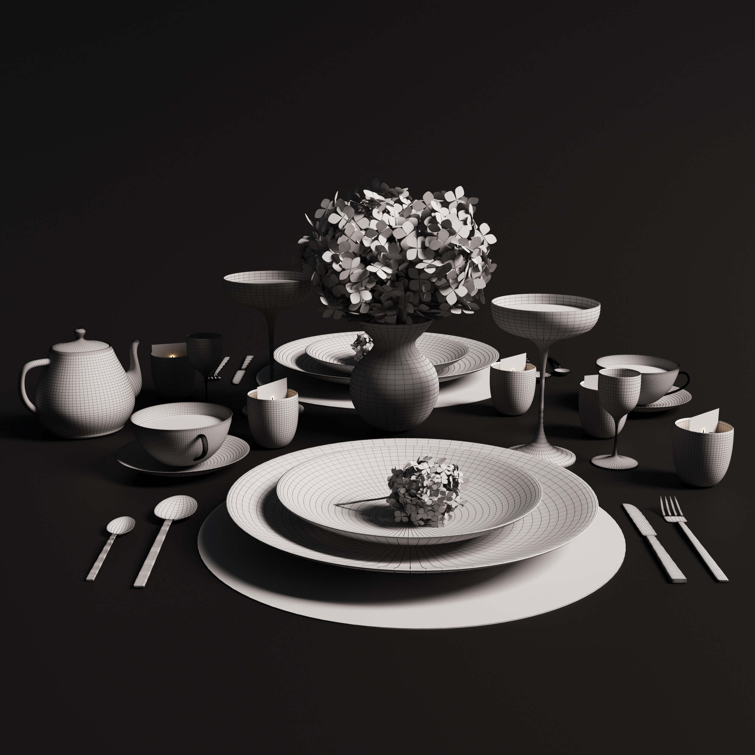 Table Setting - 3D Model by jullietta