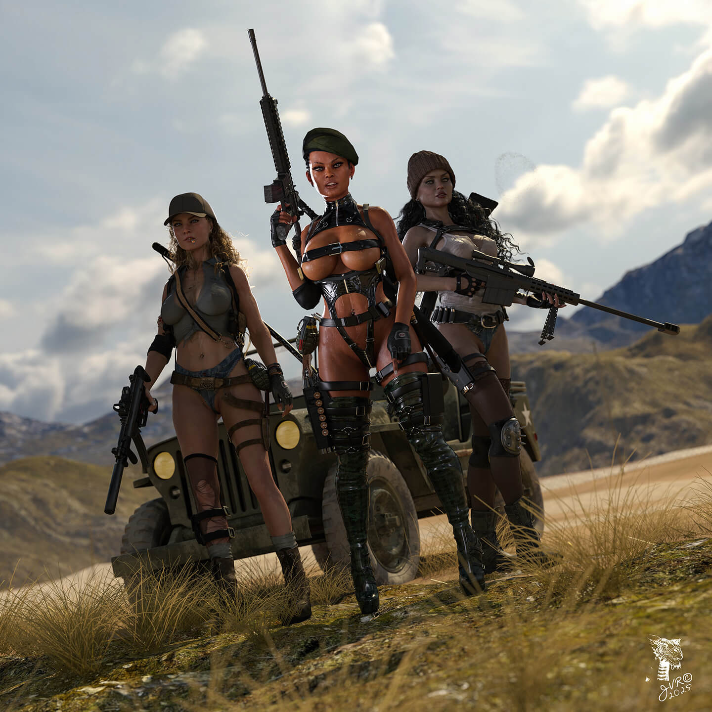 Mercenaries 3D Render, Digital Art by JVRenderer