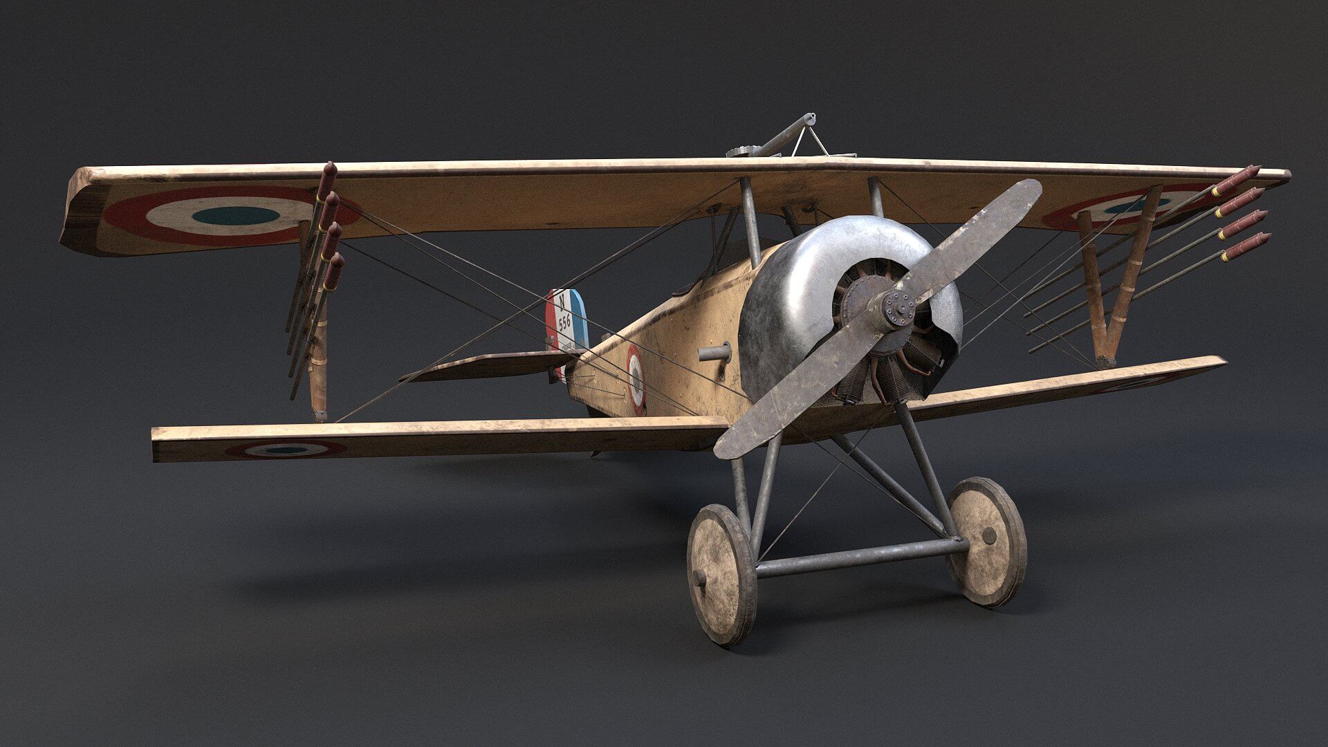 Nieuport 11 WW1 Airplane - 3D Model by jwatt3d