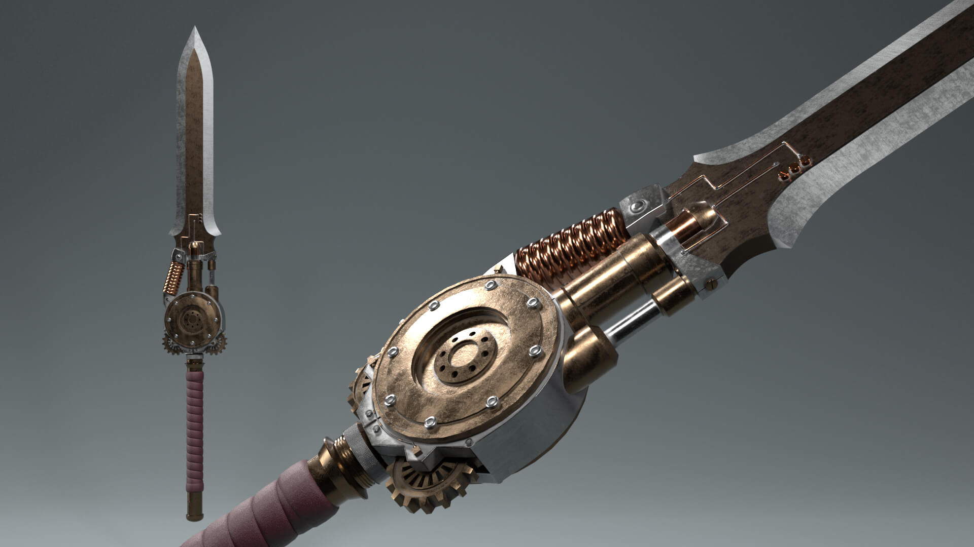 Steampunk Sword - 3D Model by KA eL