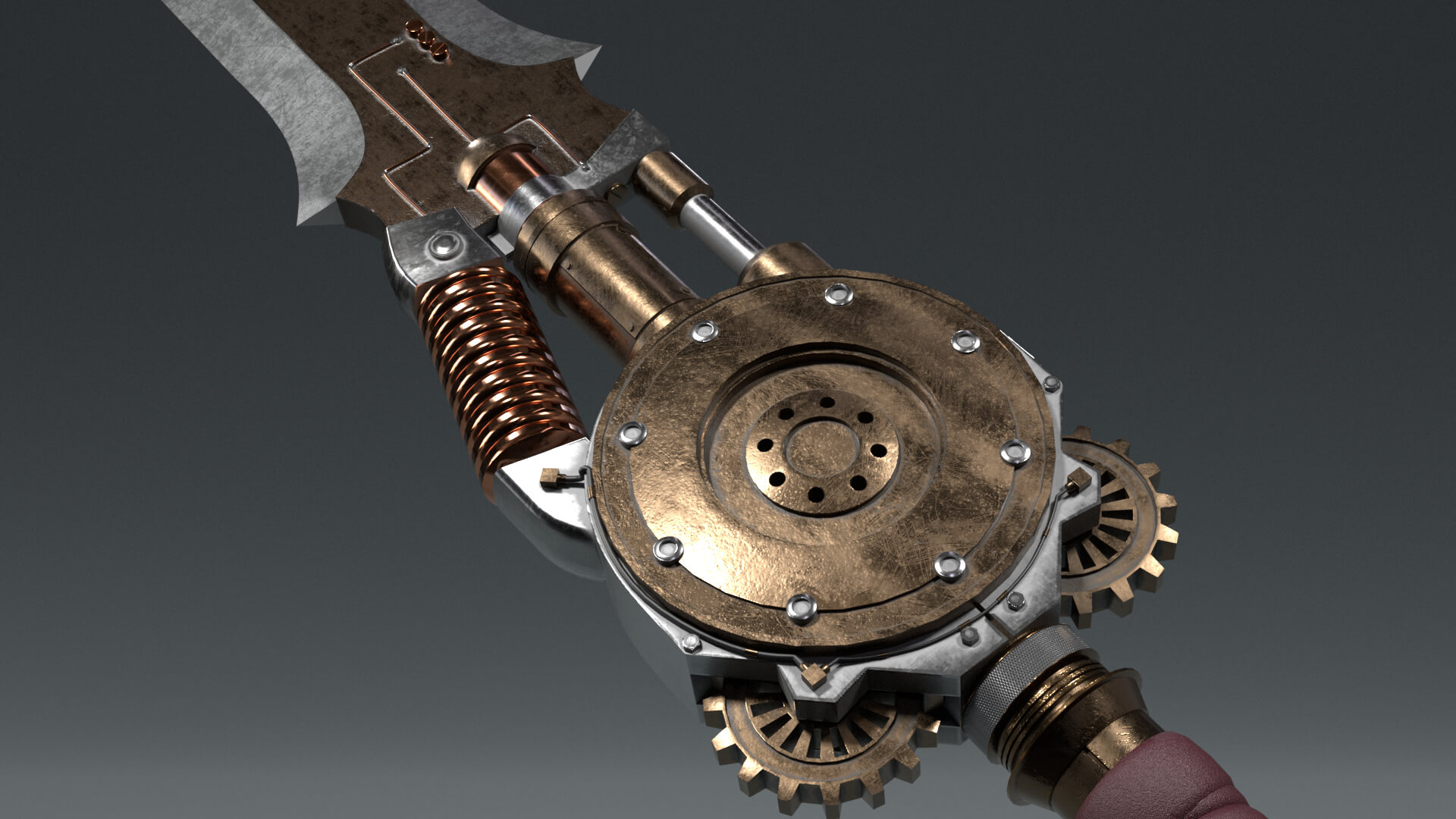 Steampunk Sword - 3D Model by KA eL