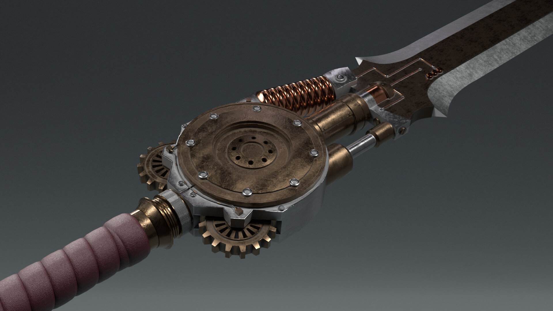 Steampunk Sword - 3D Model by KA eL