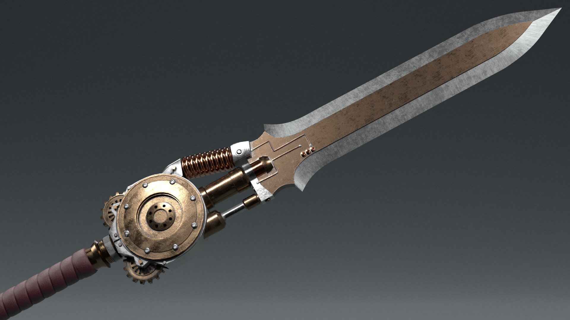 Steampunk Sword - 3D Model by KA eL