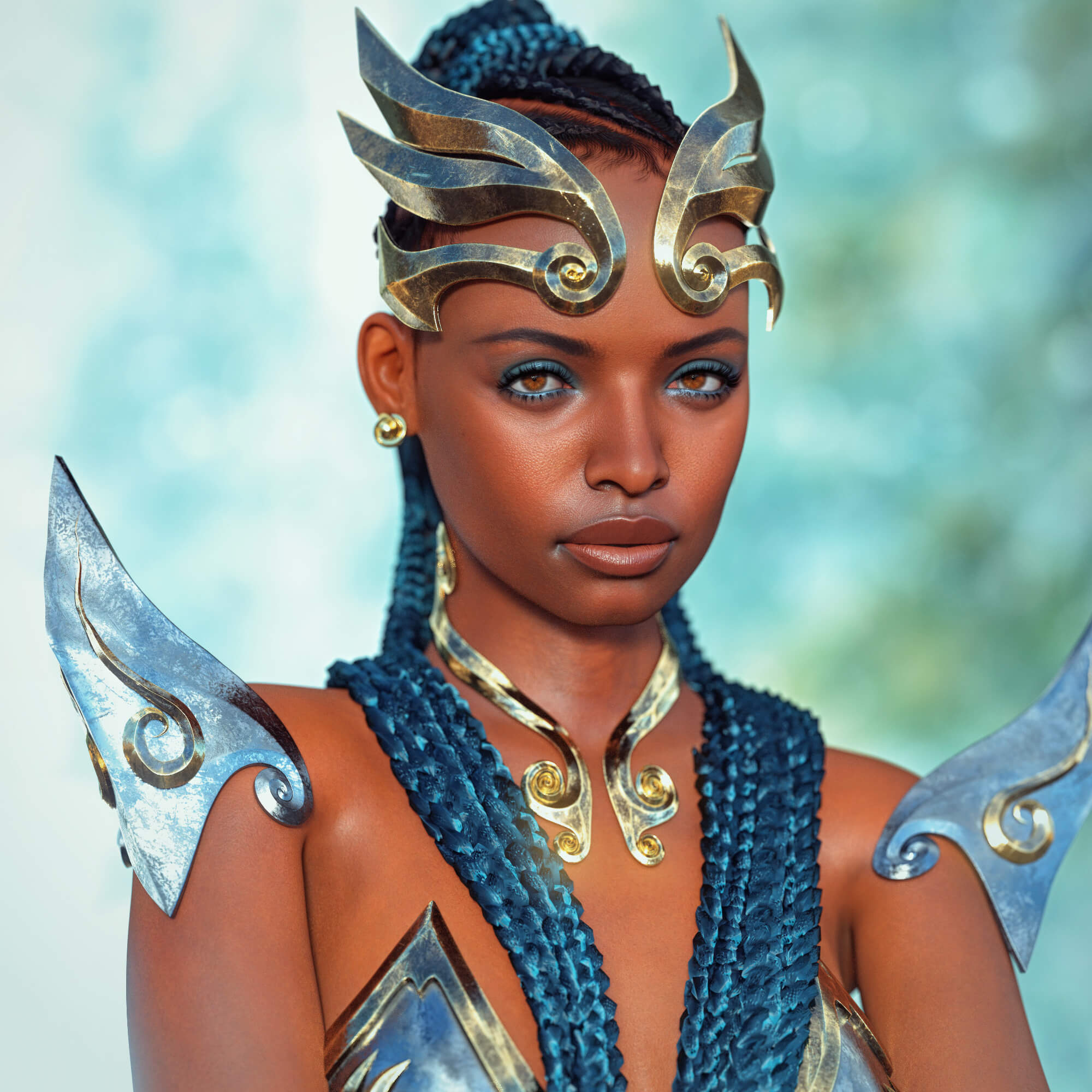 Azure Flame 3D Render, Digital Art by Kadaj777