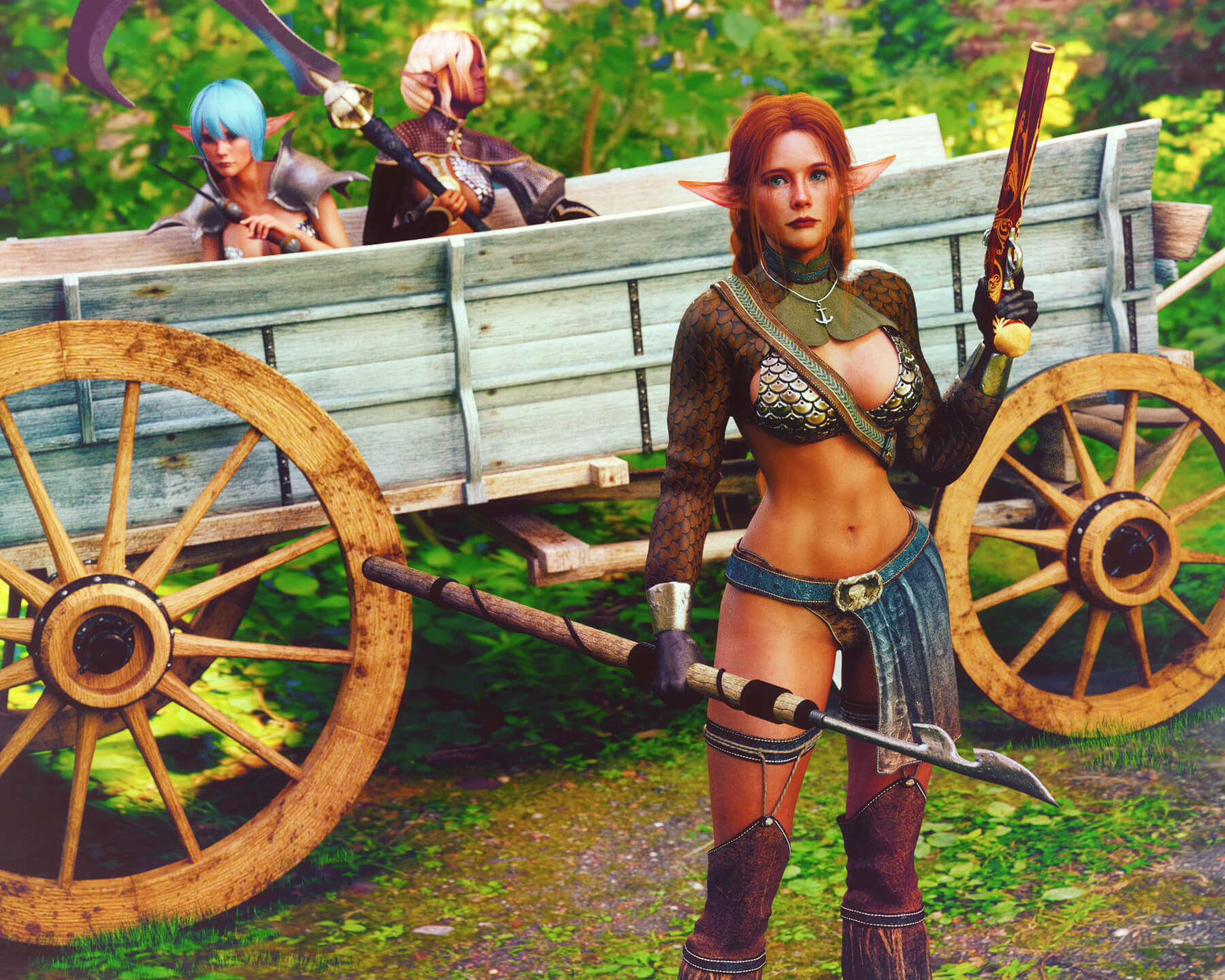 Elven Rebels 3D Render, Digital Art by Kadaj777