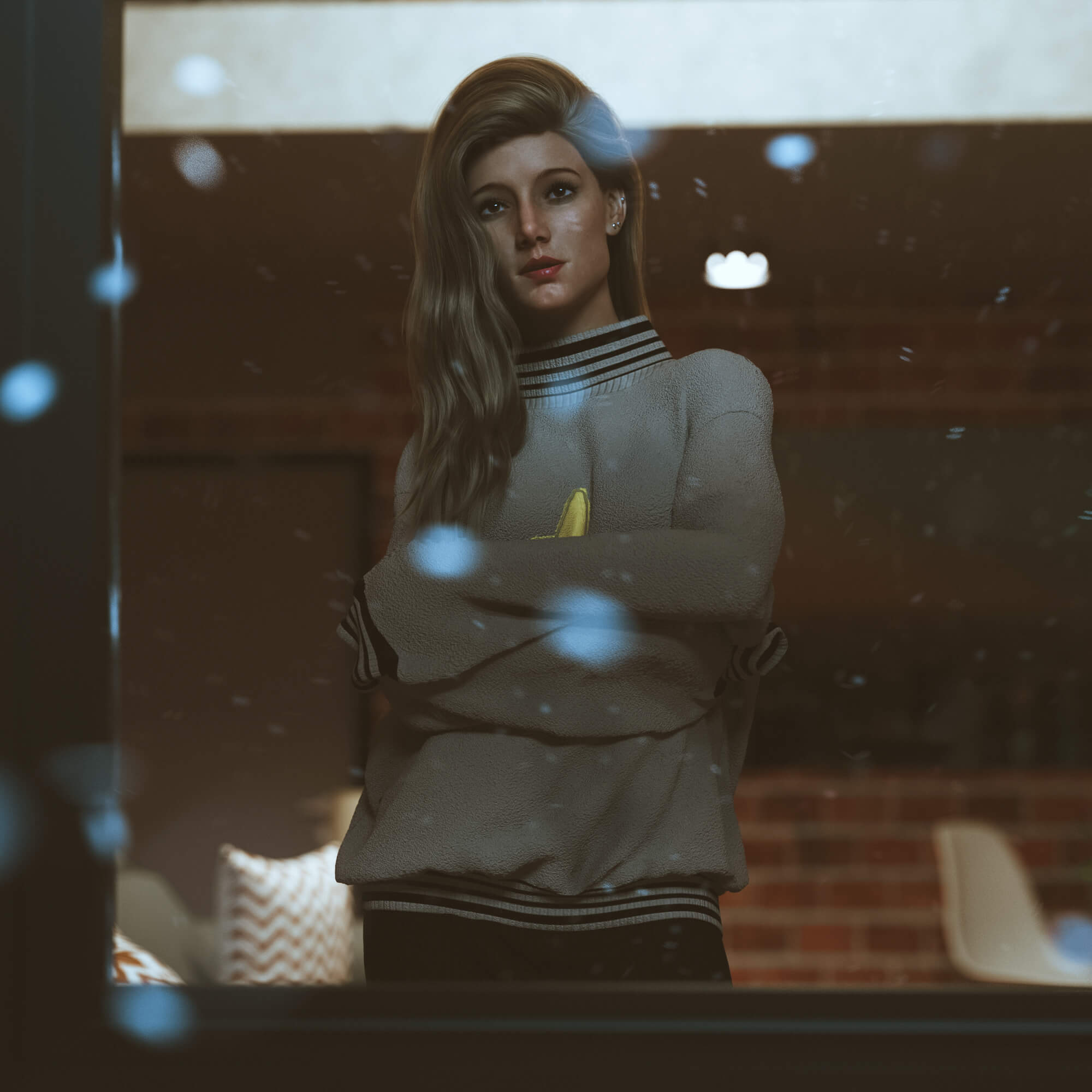 Evening Snowfall 3D Render, Digital Art by Kadaj777