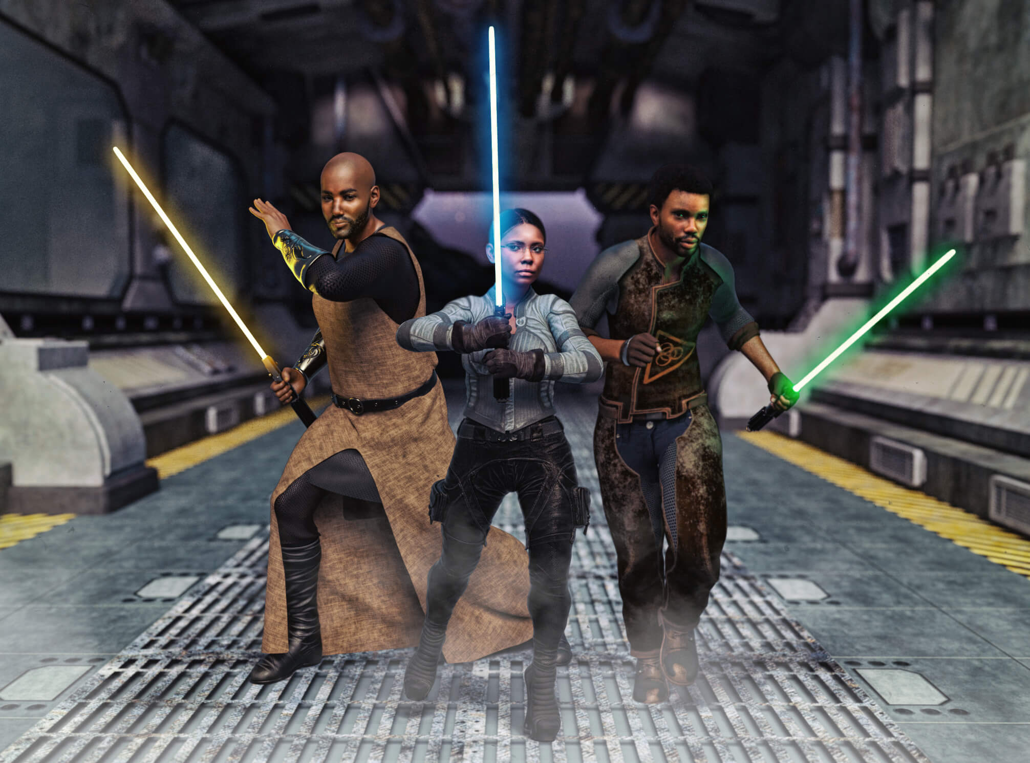 Force Siblings 3D Render, Digital Art by Kadaj777