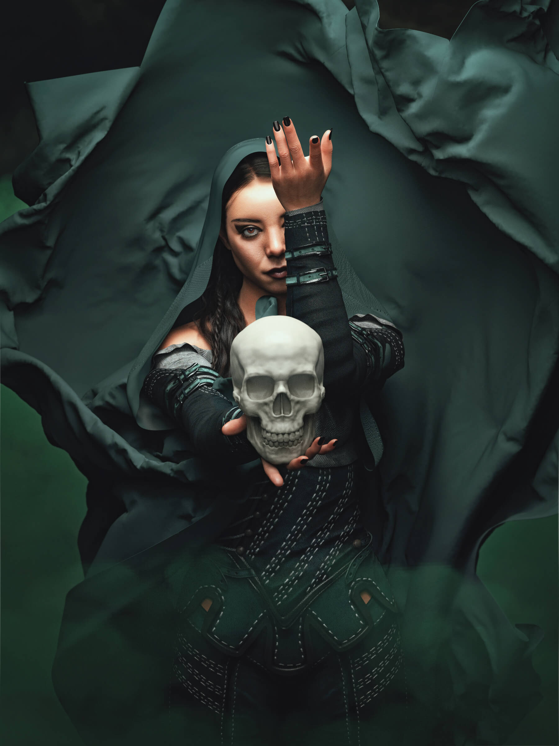 Lady Death 3D Render, Digital Art by Kadaj777