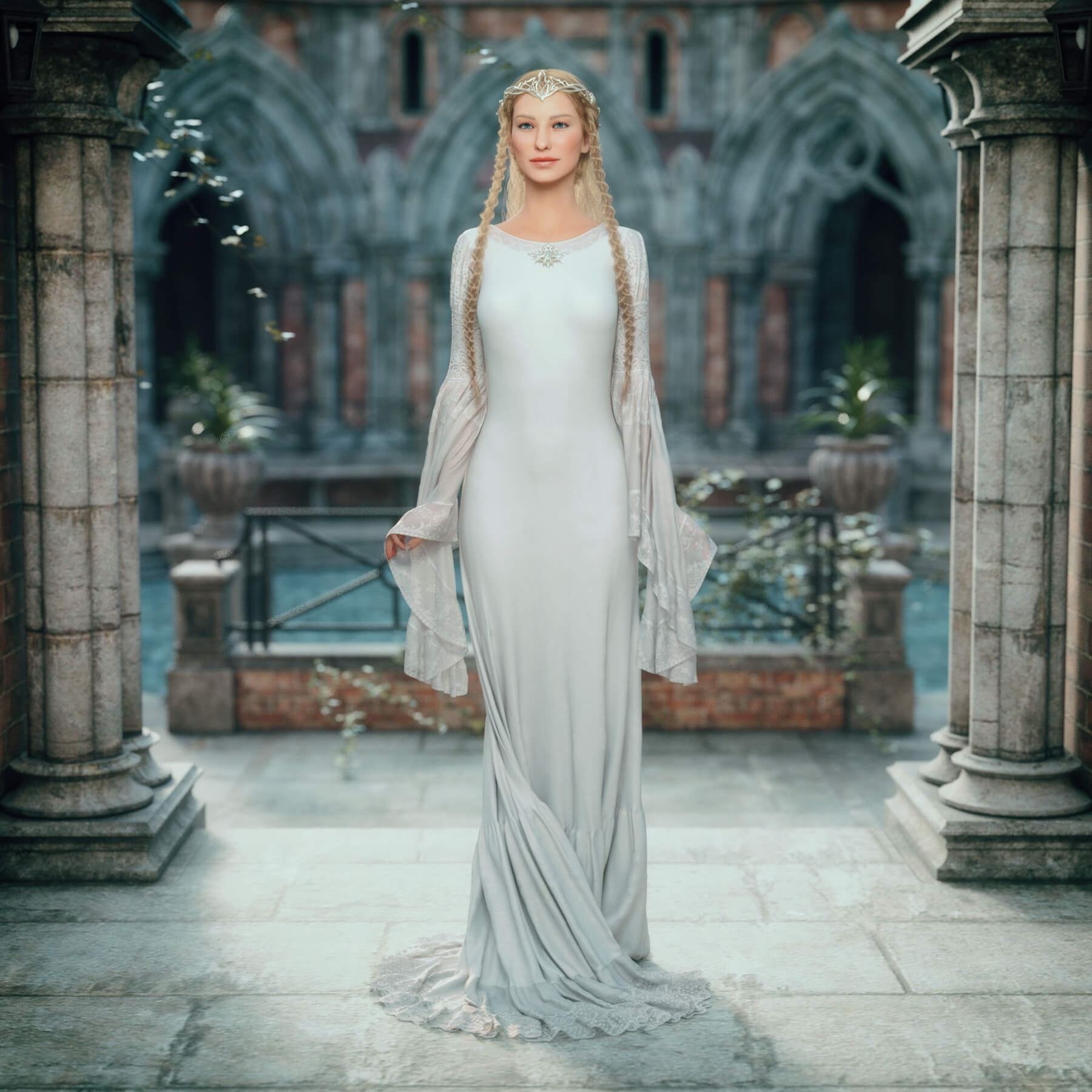 Lady of the Galadhrim 3D Render, Digital Art by Kadaj777