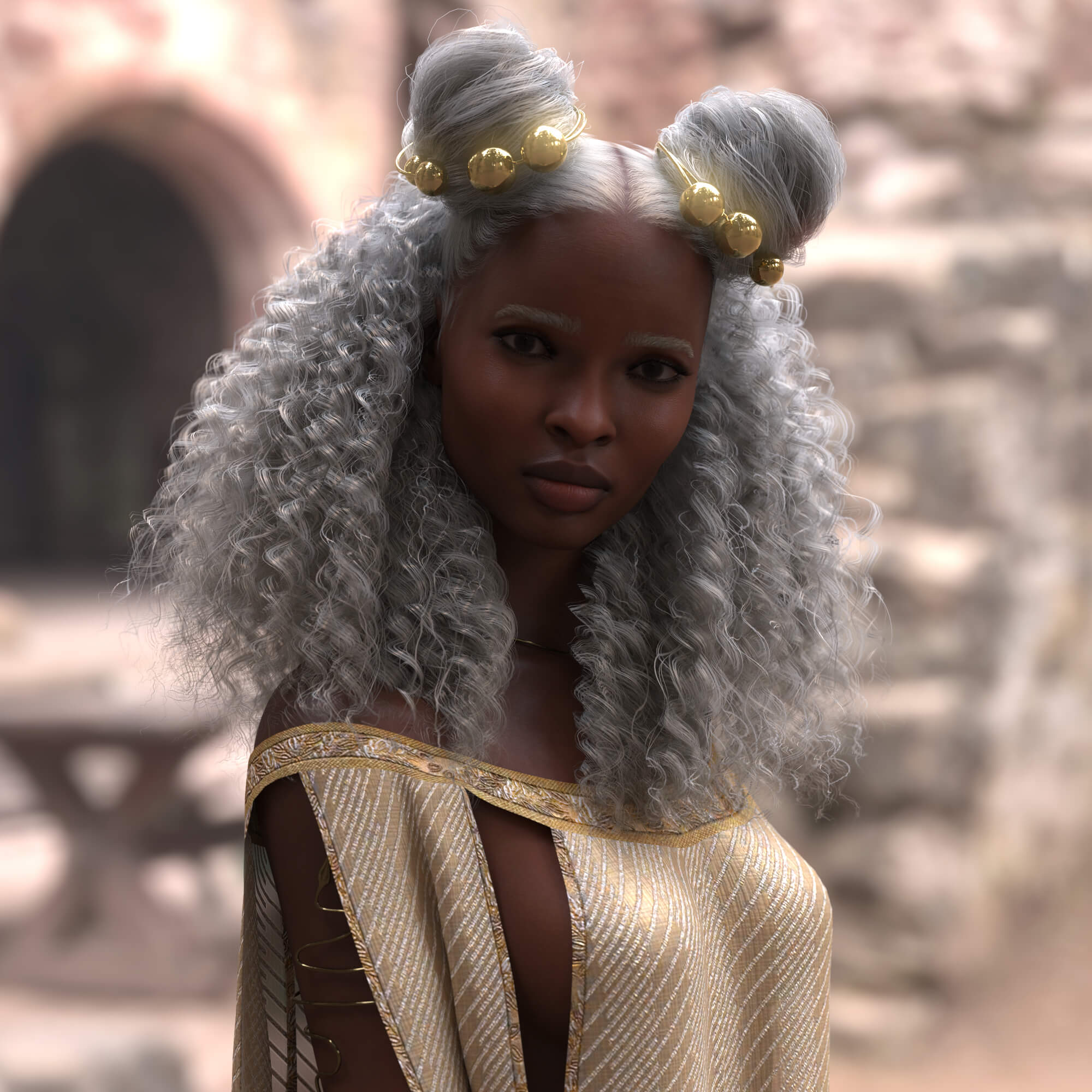 Silver and Gold 3D Render, Digital Art by Kadaj777