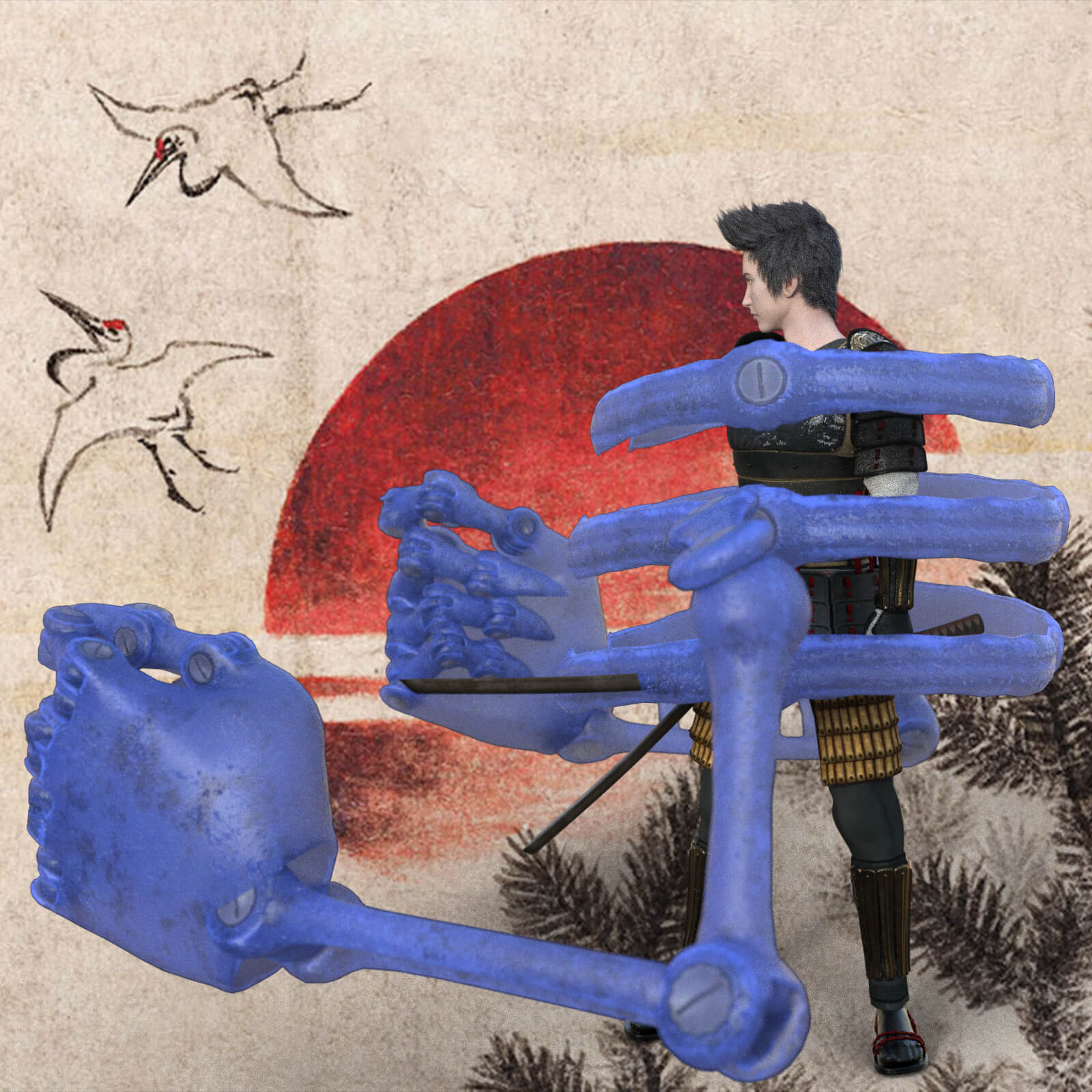 Susanoo - Skeleton Mode Daz Content by kainjy