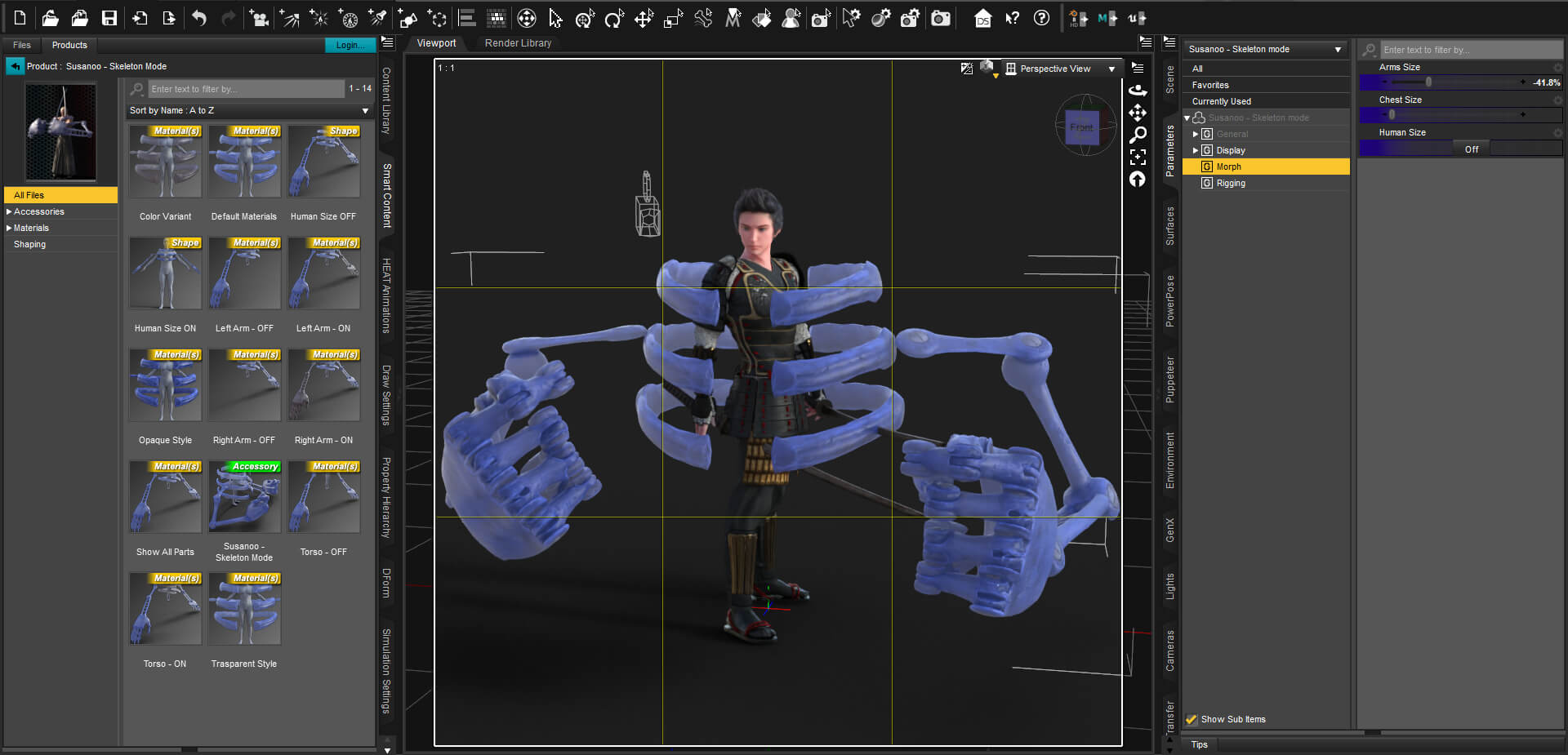 Susanoo - Skeleton Mode Daz Content by kainjy