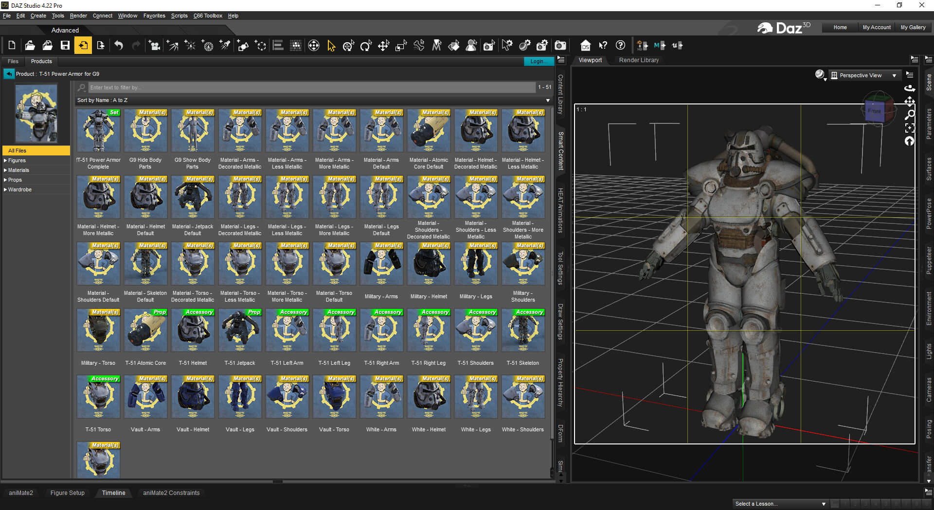 T-51 Power Armor for G9 Daz Content by kainjy