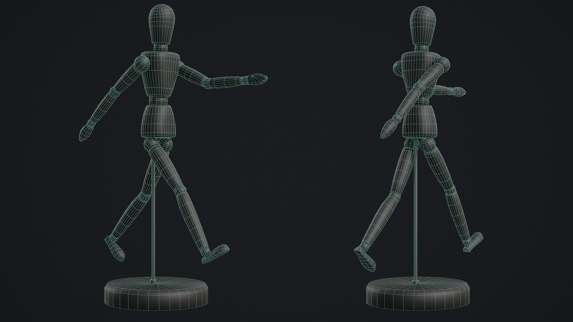 Drawing Mannequin Wooden Posable Figure - 3D Model by Kaipis