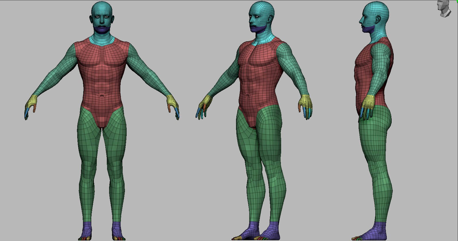Realistic Athletic Human Body Base Mesh - 3D Model by Kaipis