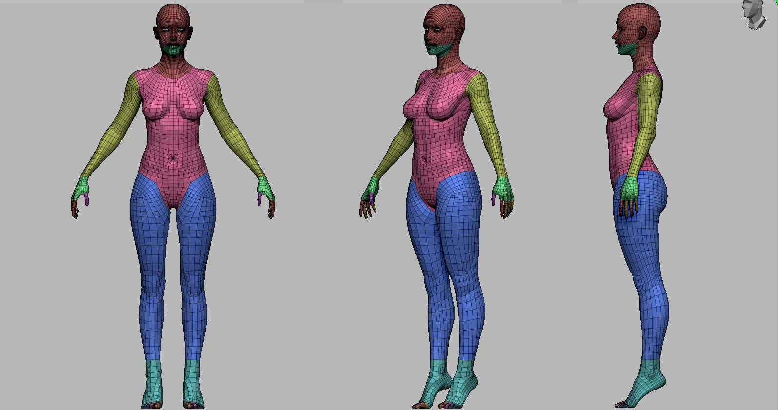 Realistic Athletic Human Body Base Mesh - 3D Model by Kaipis