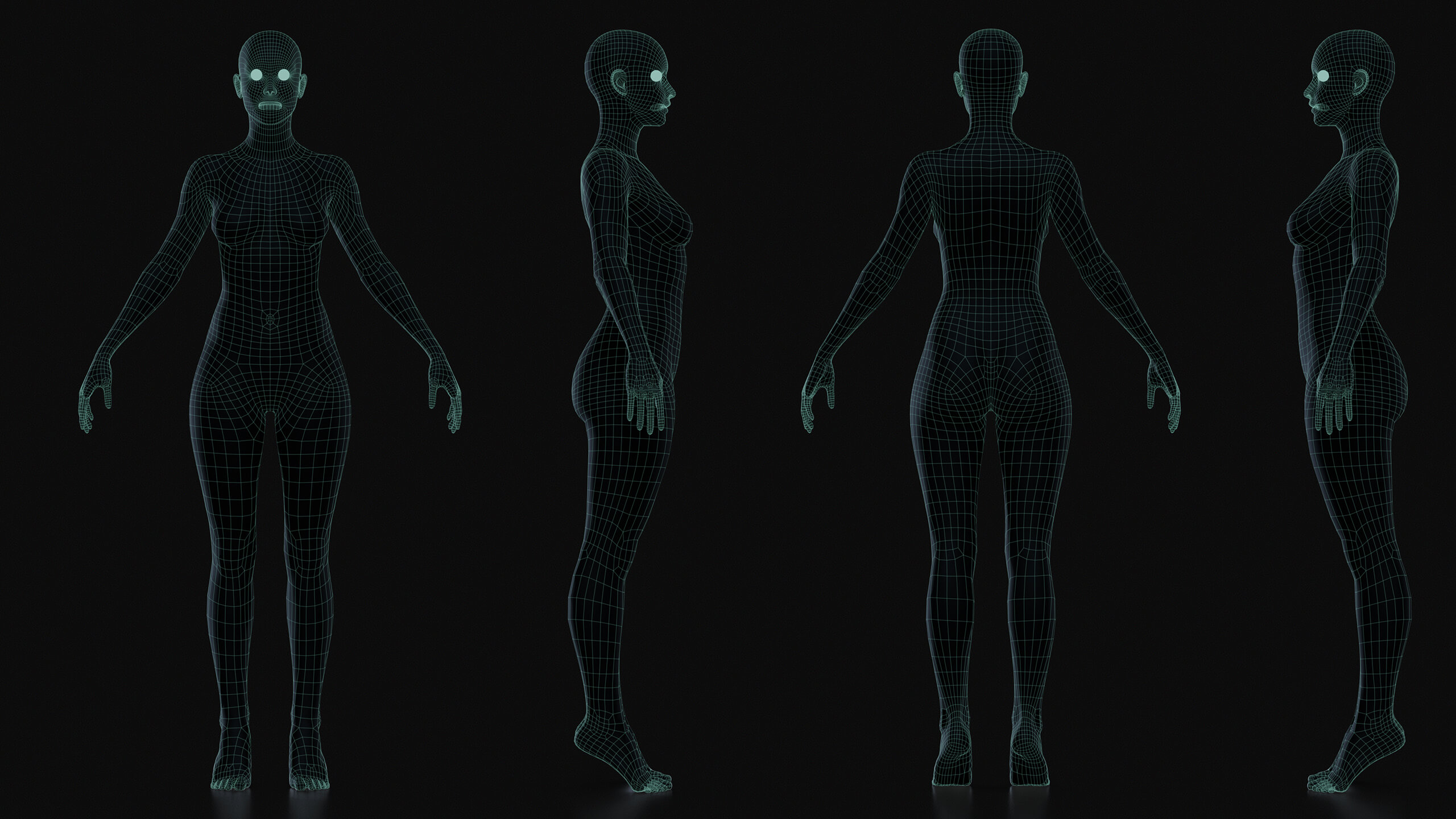 Realistic Female Body Base Mesh - 3D Model by Kaipis