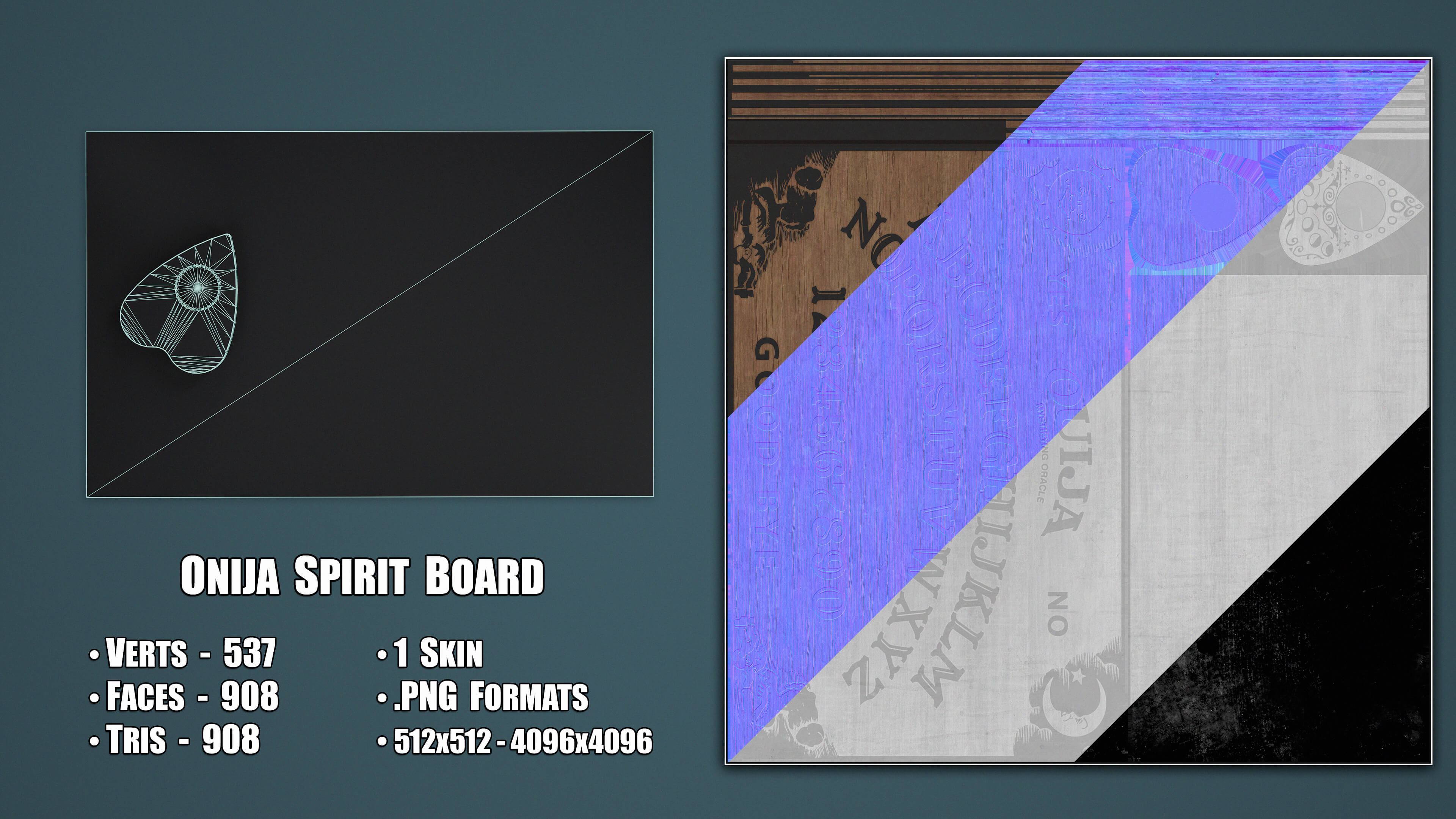 Spirit Board - Ouija 3D Model by Kaipis