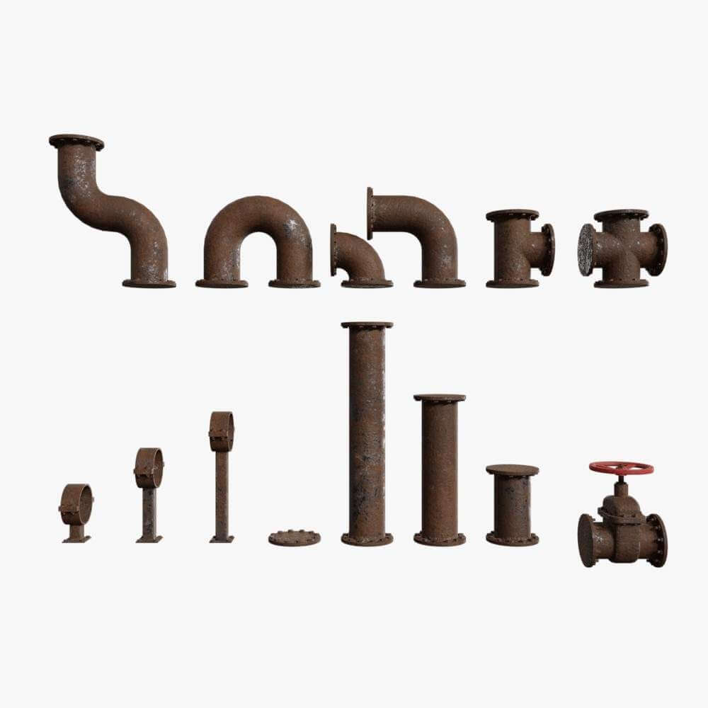 Rusty Pipes - 3D Model by kairenhou
