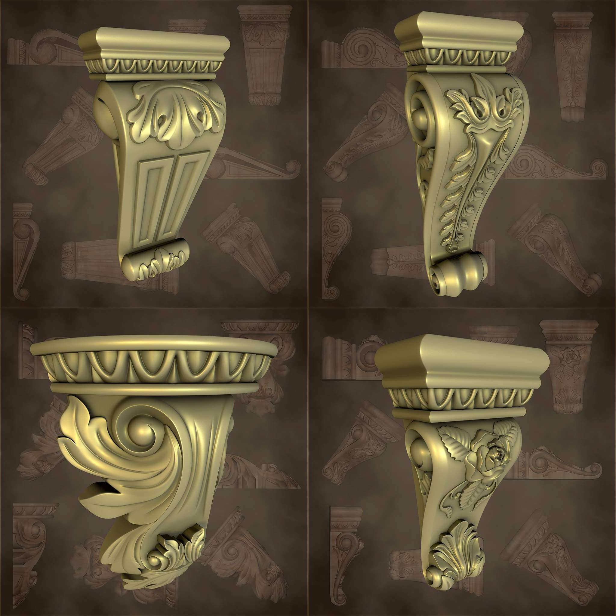 Corbels Vol 01 - Free 3D Model by Kallie5103