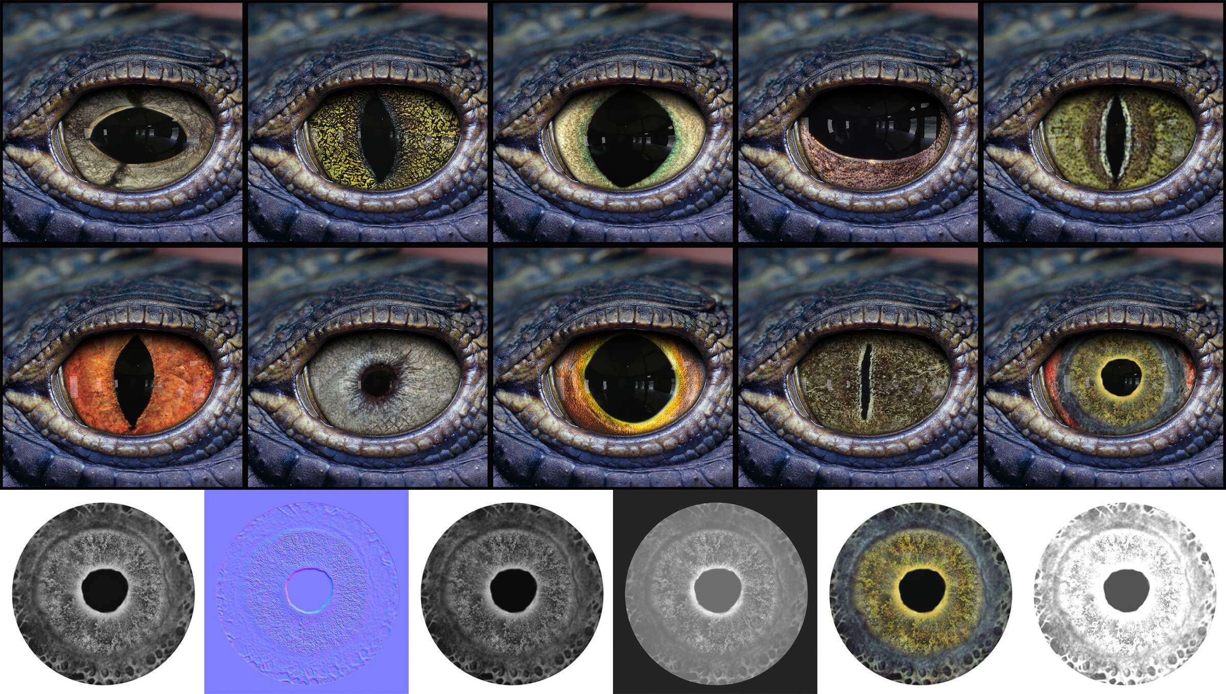 Creature Eye Textures - Vol 03 3D Texture by Kallie5103