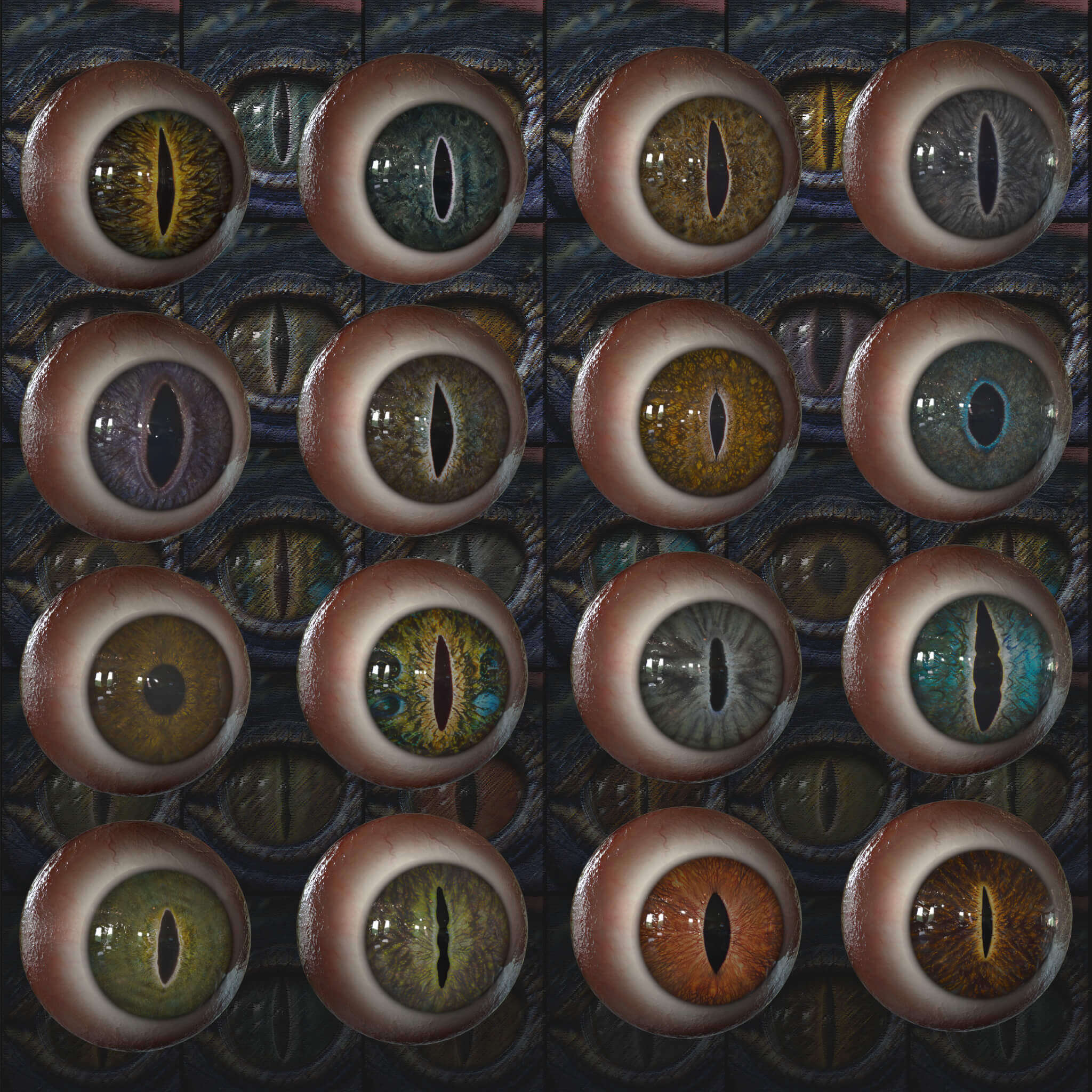 Creature Eyes Vol 09 - PBR 3D Material or Shader by Kallie5103