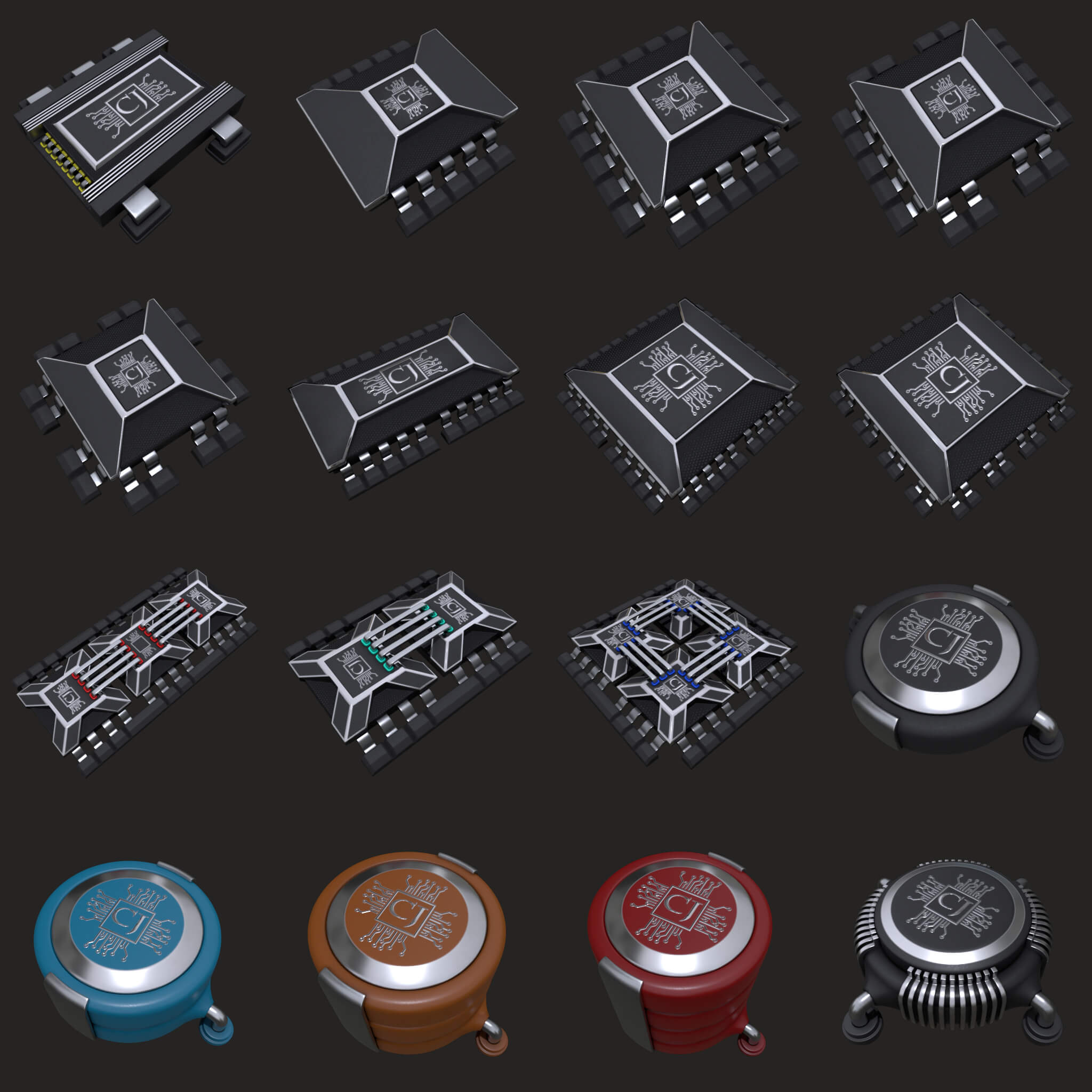 PCB Kitbash 01 - 3D Model by Kallie5103