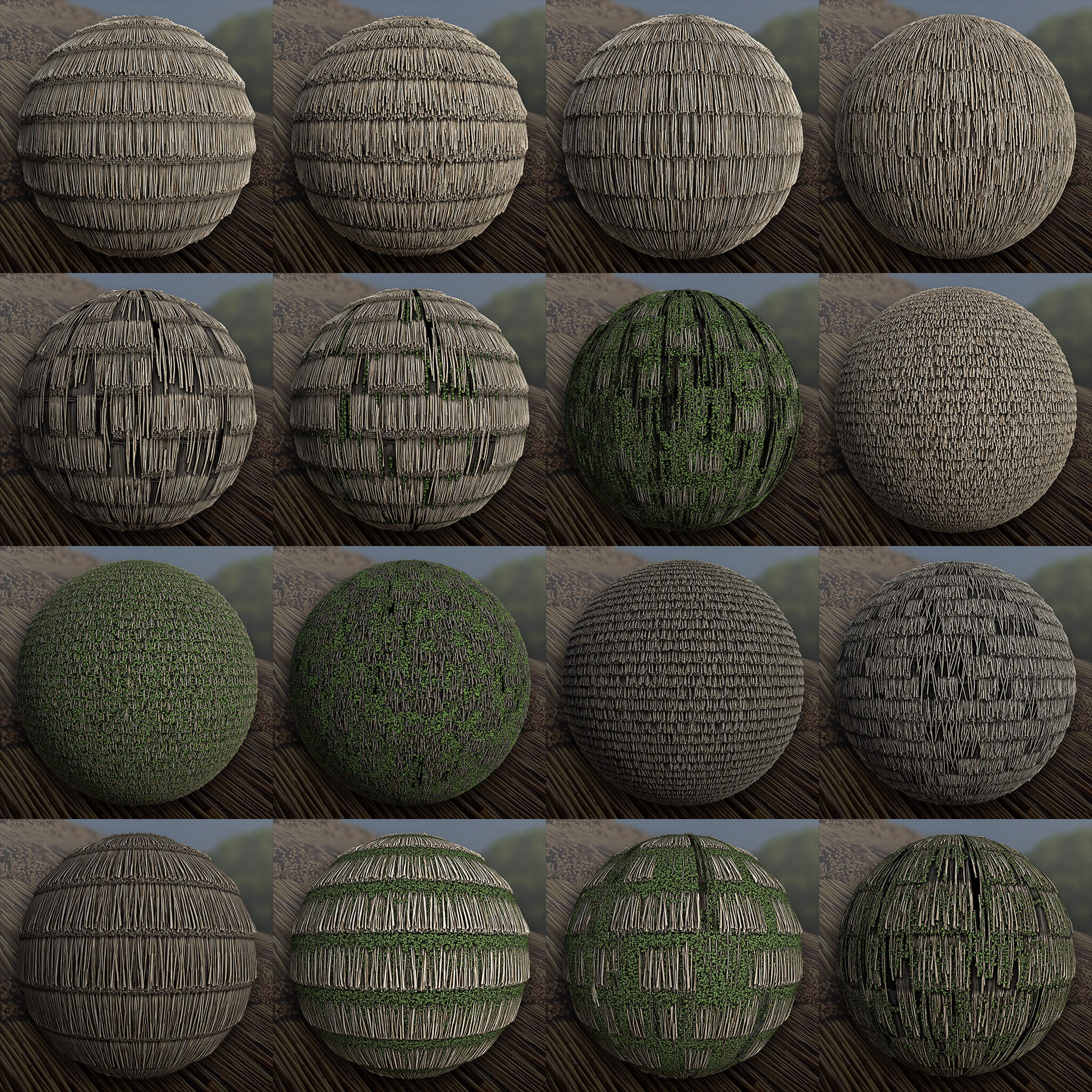 Thatch Roof PBR Textures and Substance - 3D Material or Shader by Kallie5103