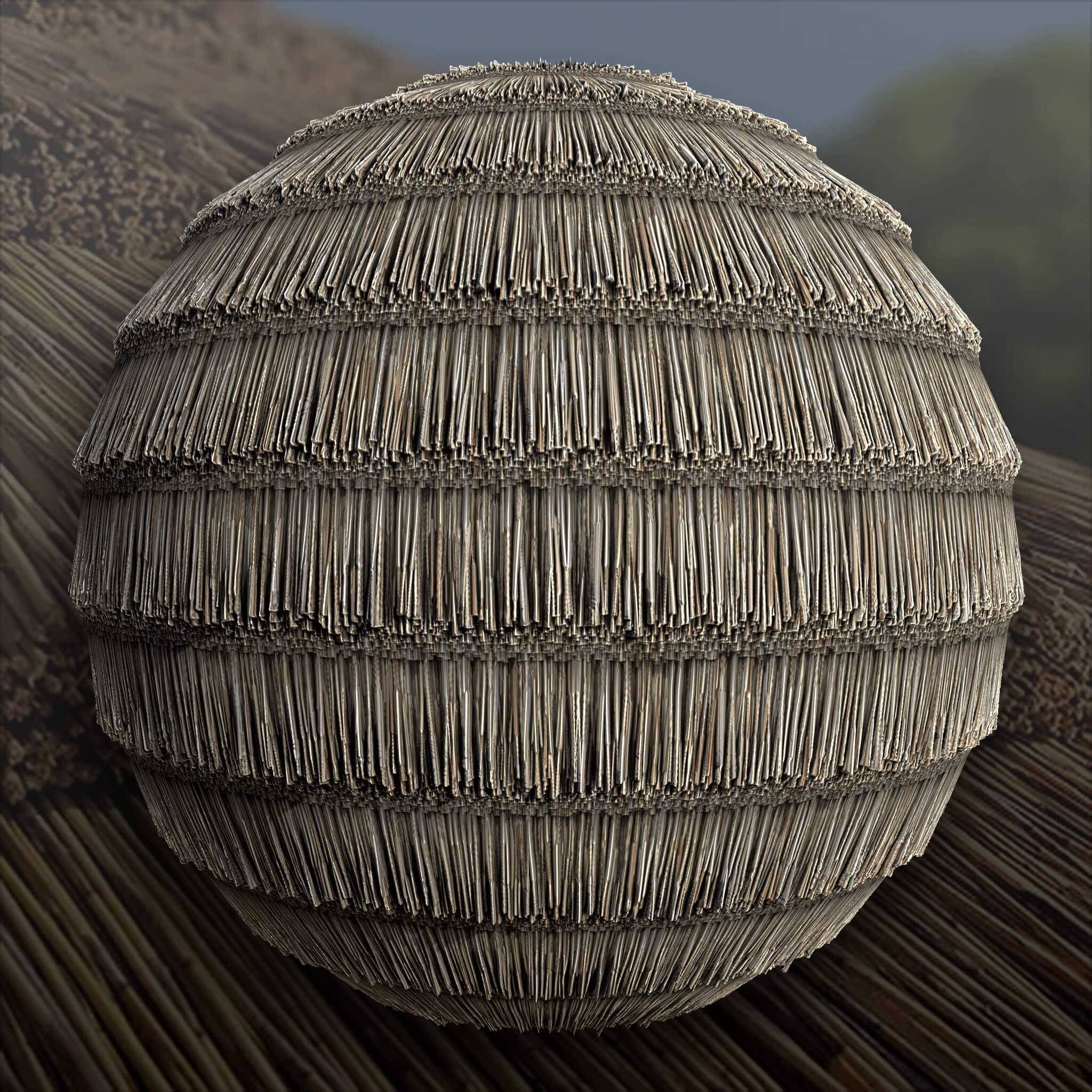 Thatch Roof PBR Textures and Substance - 3D Material or Shader by ...