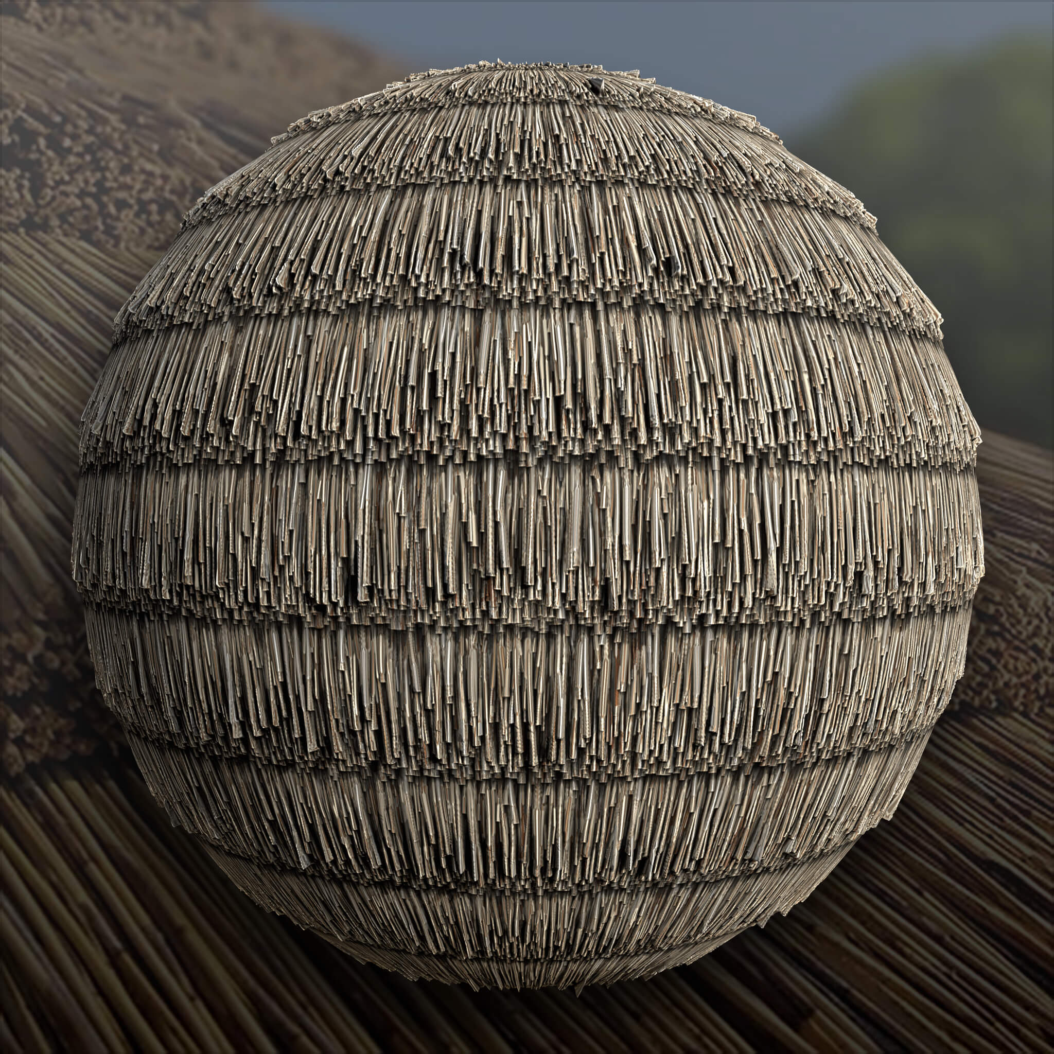 Thatch Roof PBR Textures and Substance - 3D Material or Shader by ...