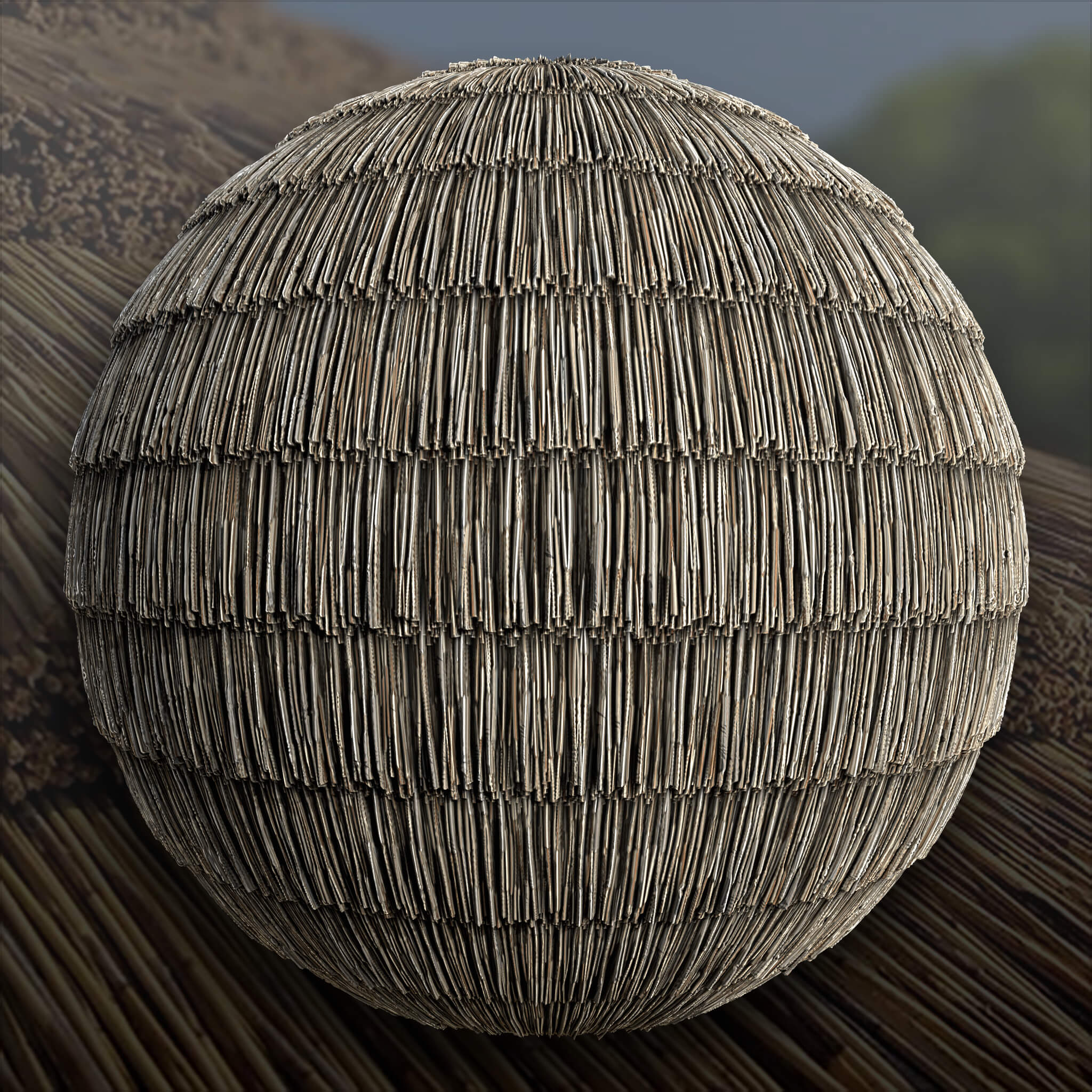 Thatch Roof PBR Textures and Substance - 3D Material or Shader by ...