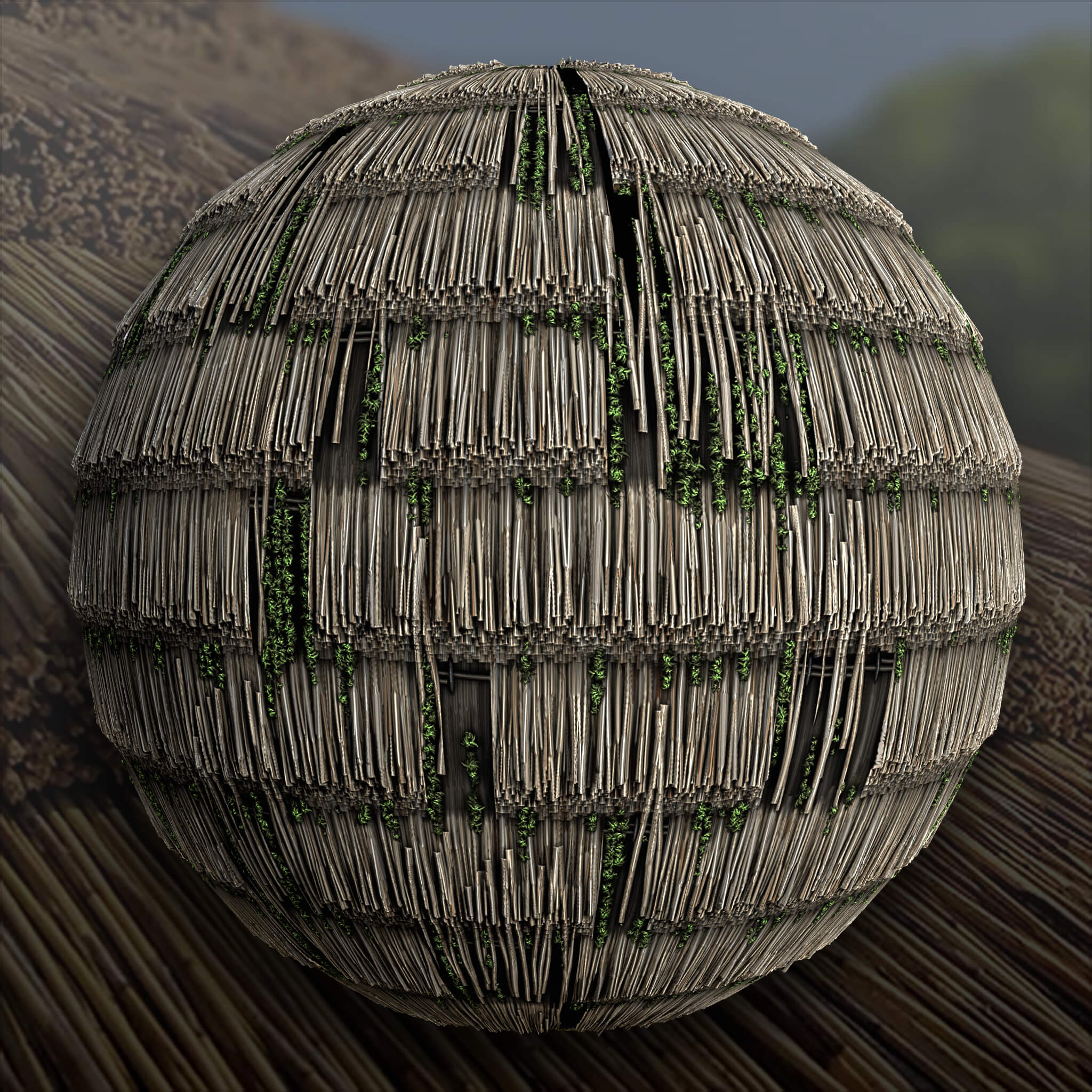 Thatch Roof PBR Textures and Substance - 3D Material or Shader by ...