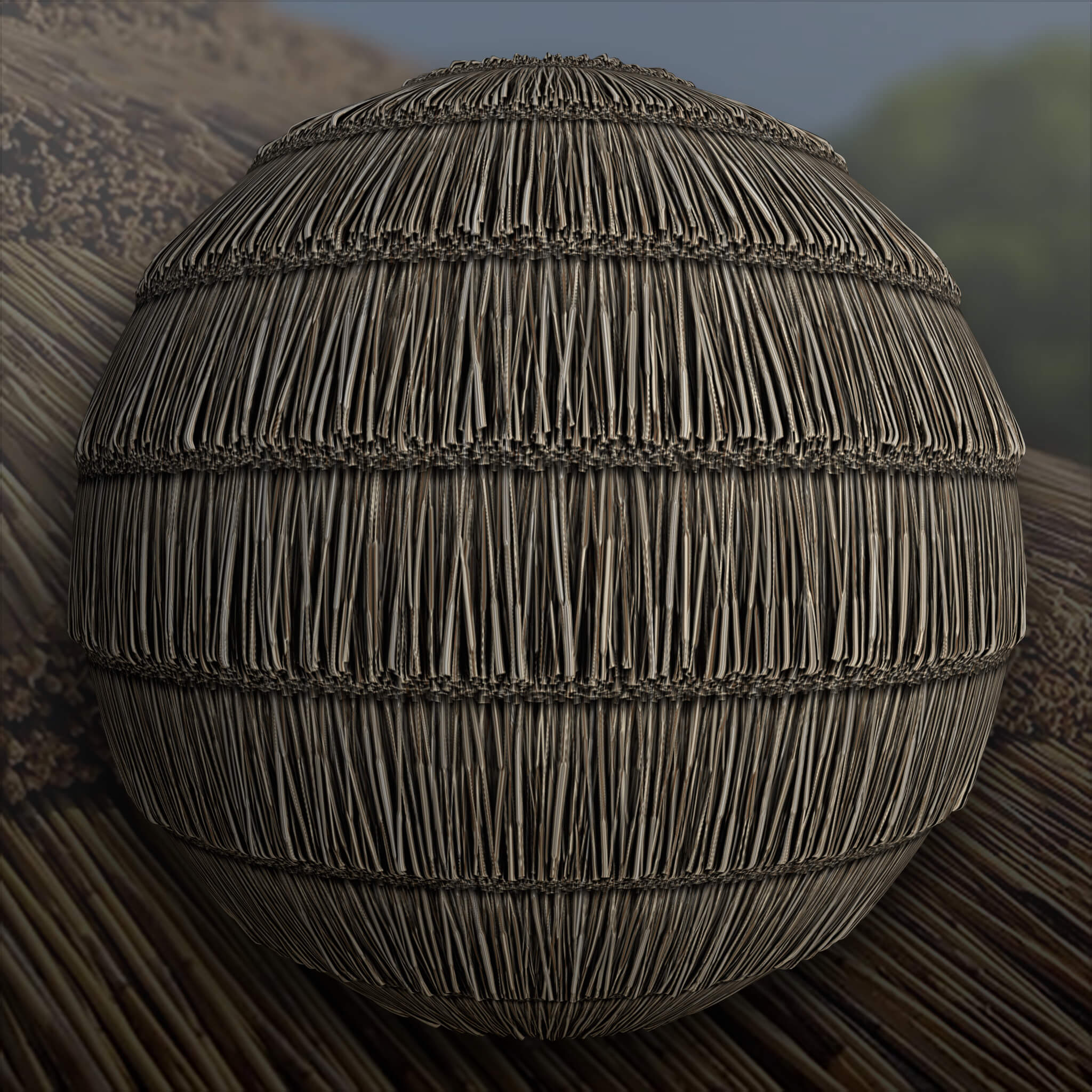 Thatch Roof PBR Textures and Substance - 3D Material or Shader by ...