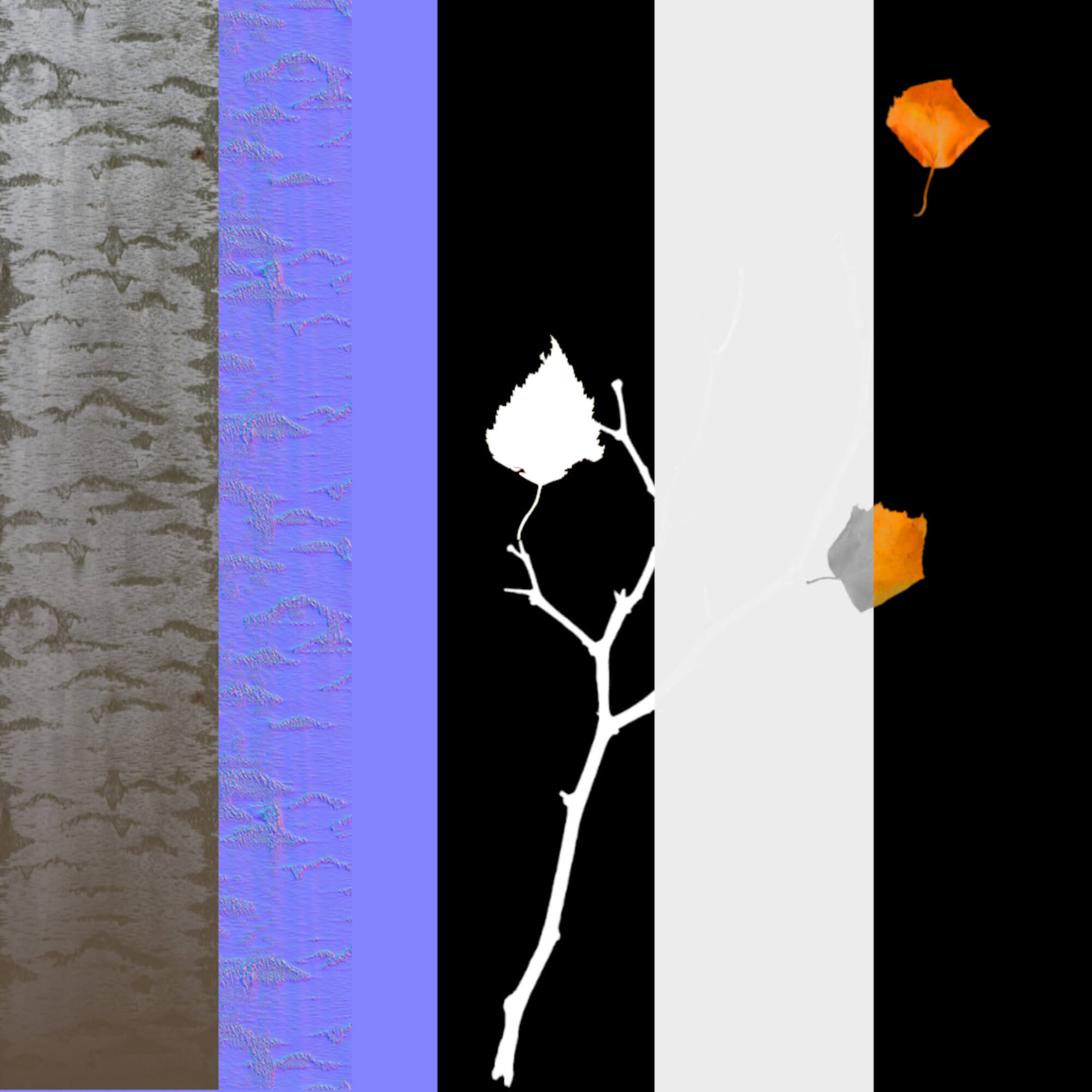 Birch Shrubs Pack - 3D Model by kambur