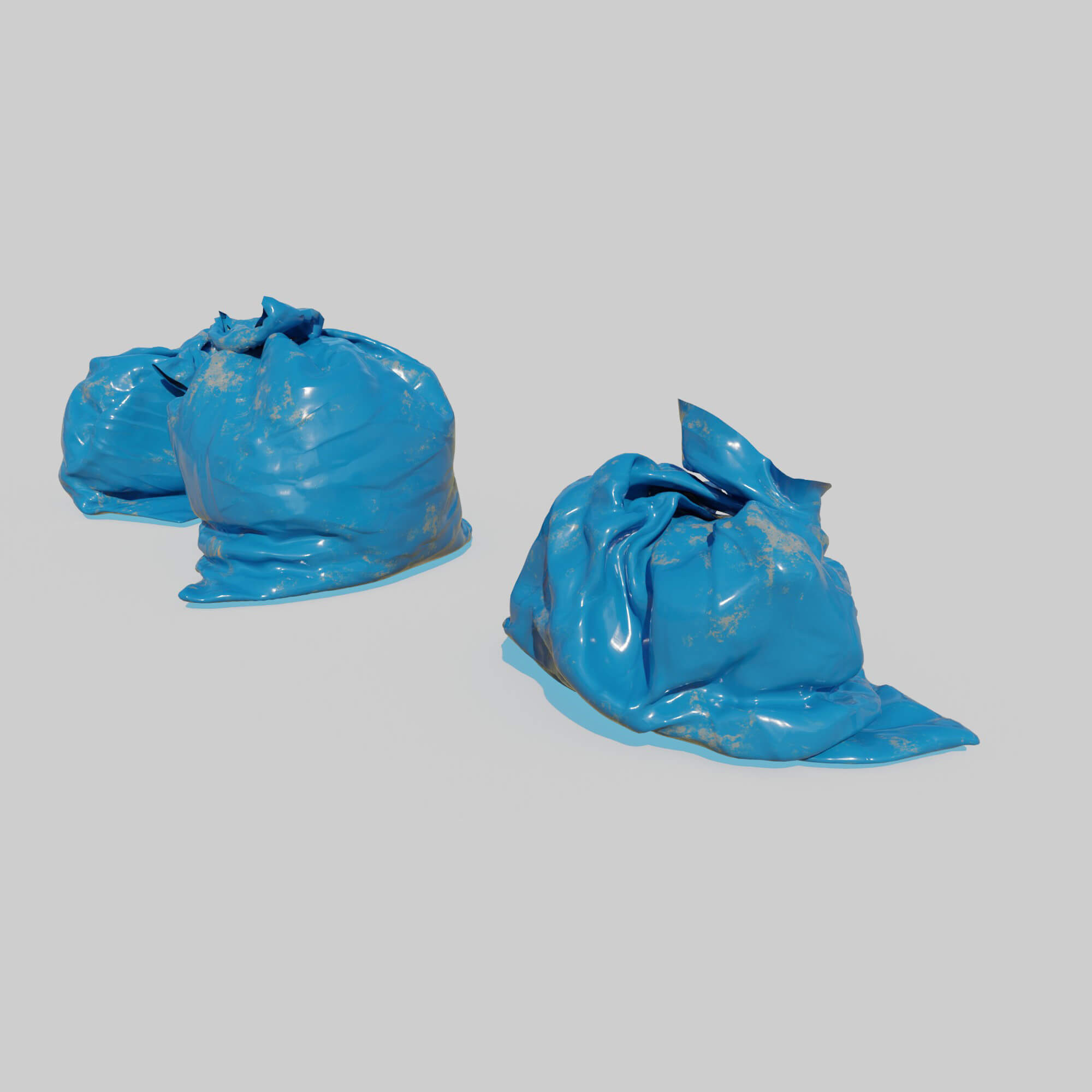 Blue Trash Bag Pack - 3D Model by kambur