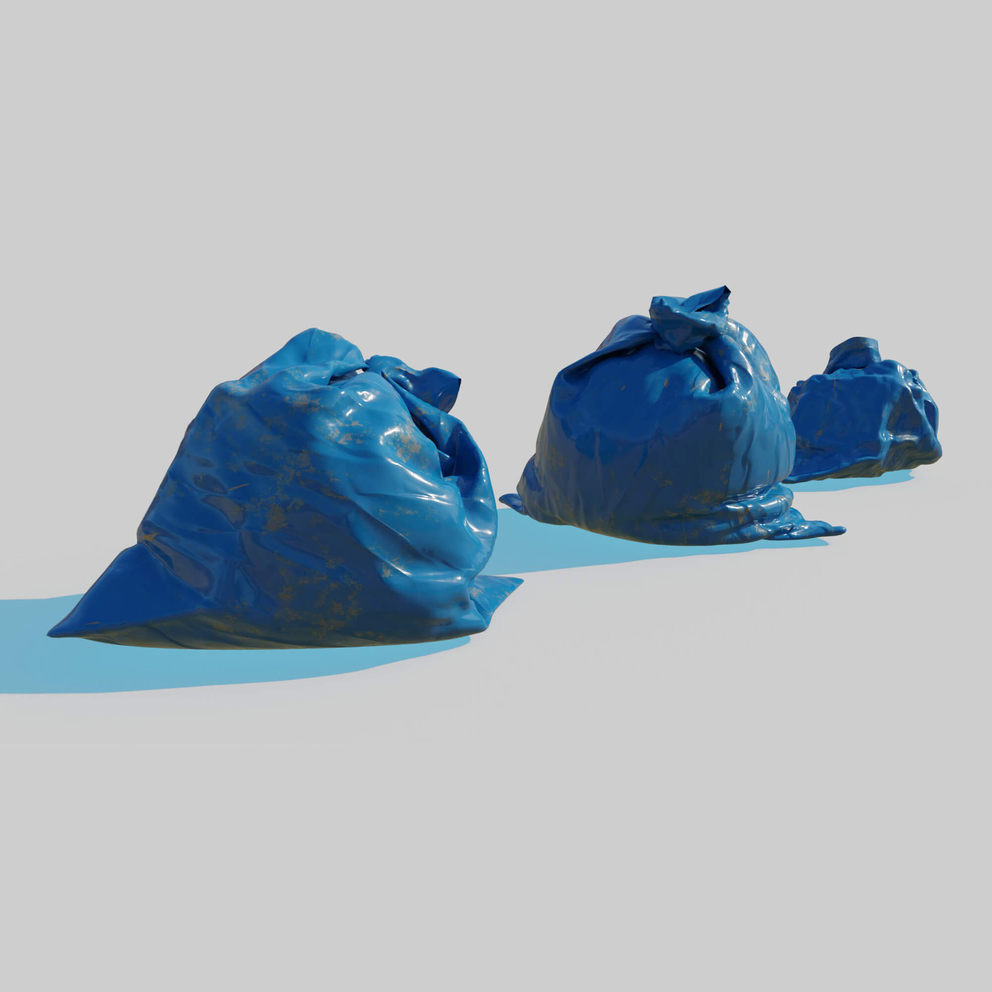 Blue Trash Bag Pack - 3D Model by kambur